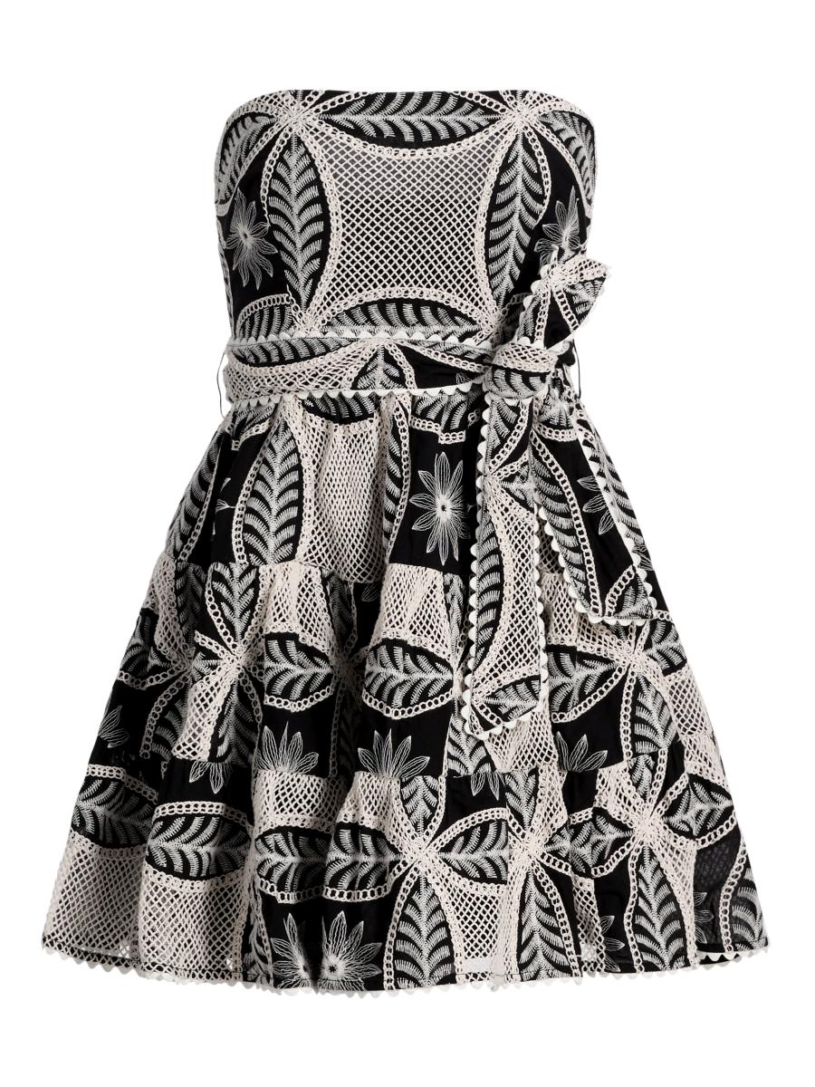 Poupette St Barth Christine Embellished Bandeau Cotton Minidress | Saks ...