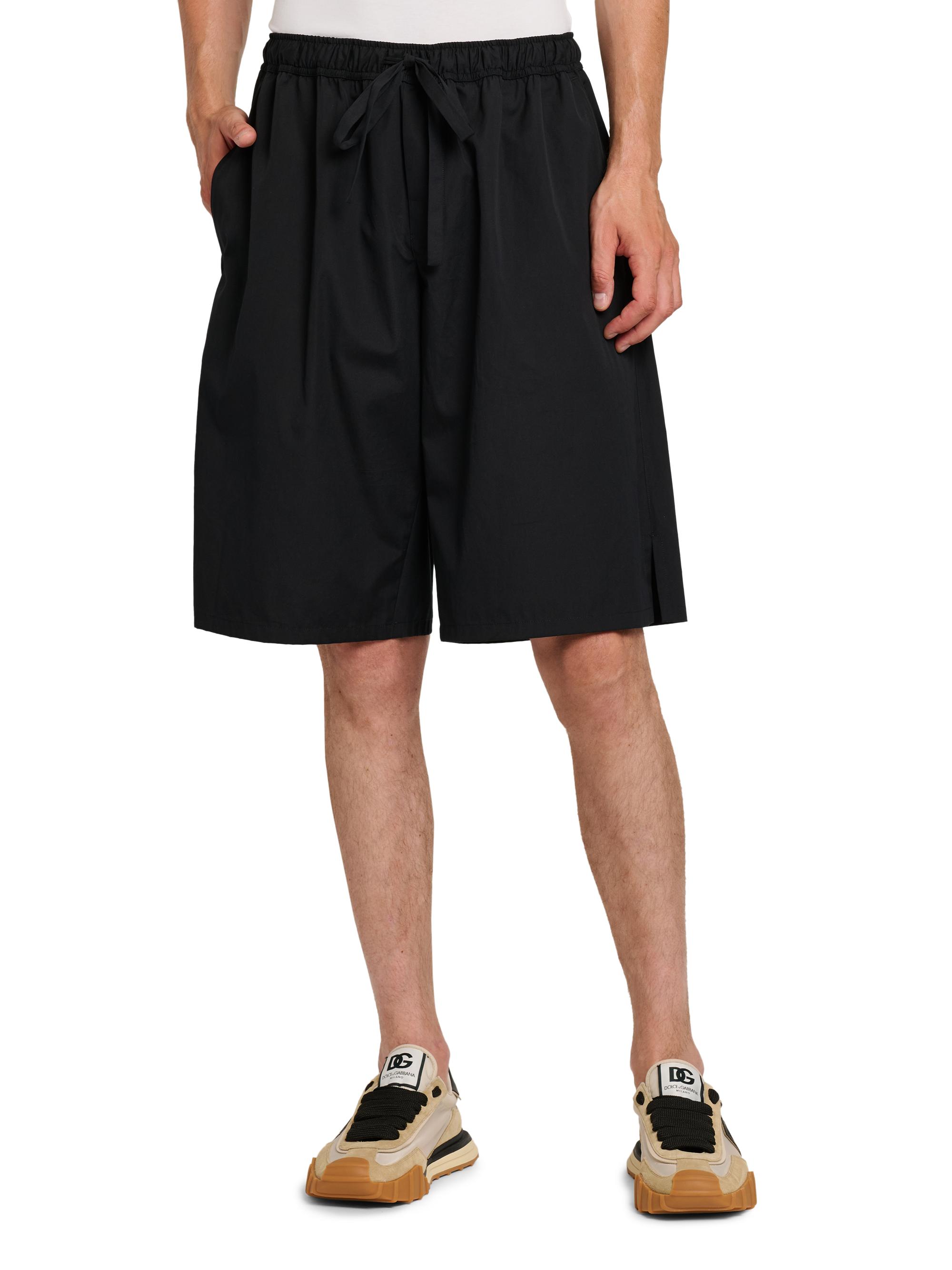 Dolce&Gabbana Logo-Patch Cotton Drawstring Shorts | Saks Fifth Avenue