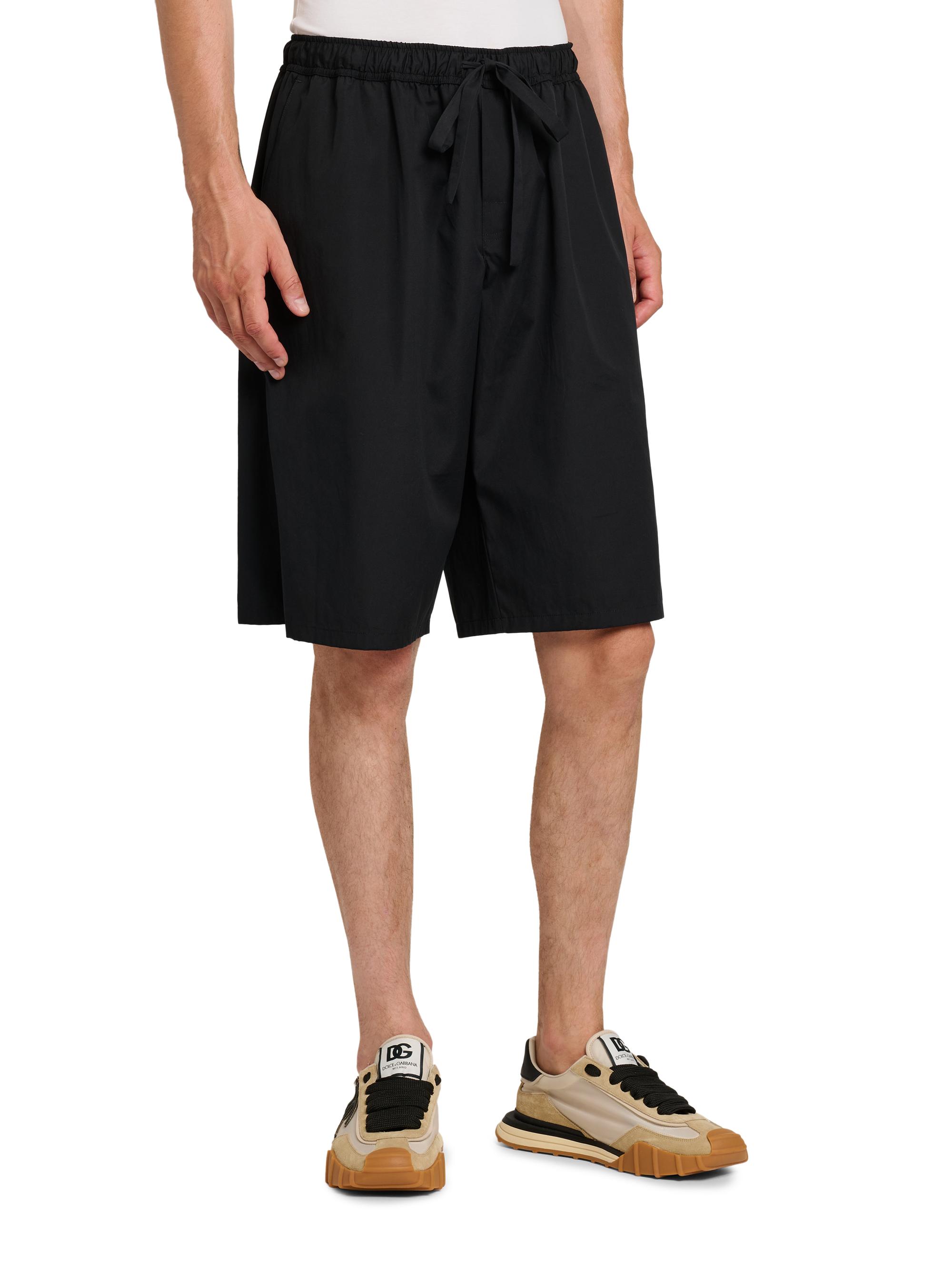 Dolce&Gabbana Logo-Patch Cotton Drawstring Shorts | Saks Fifth Avenue
