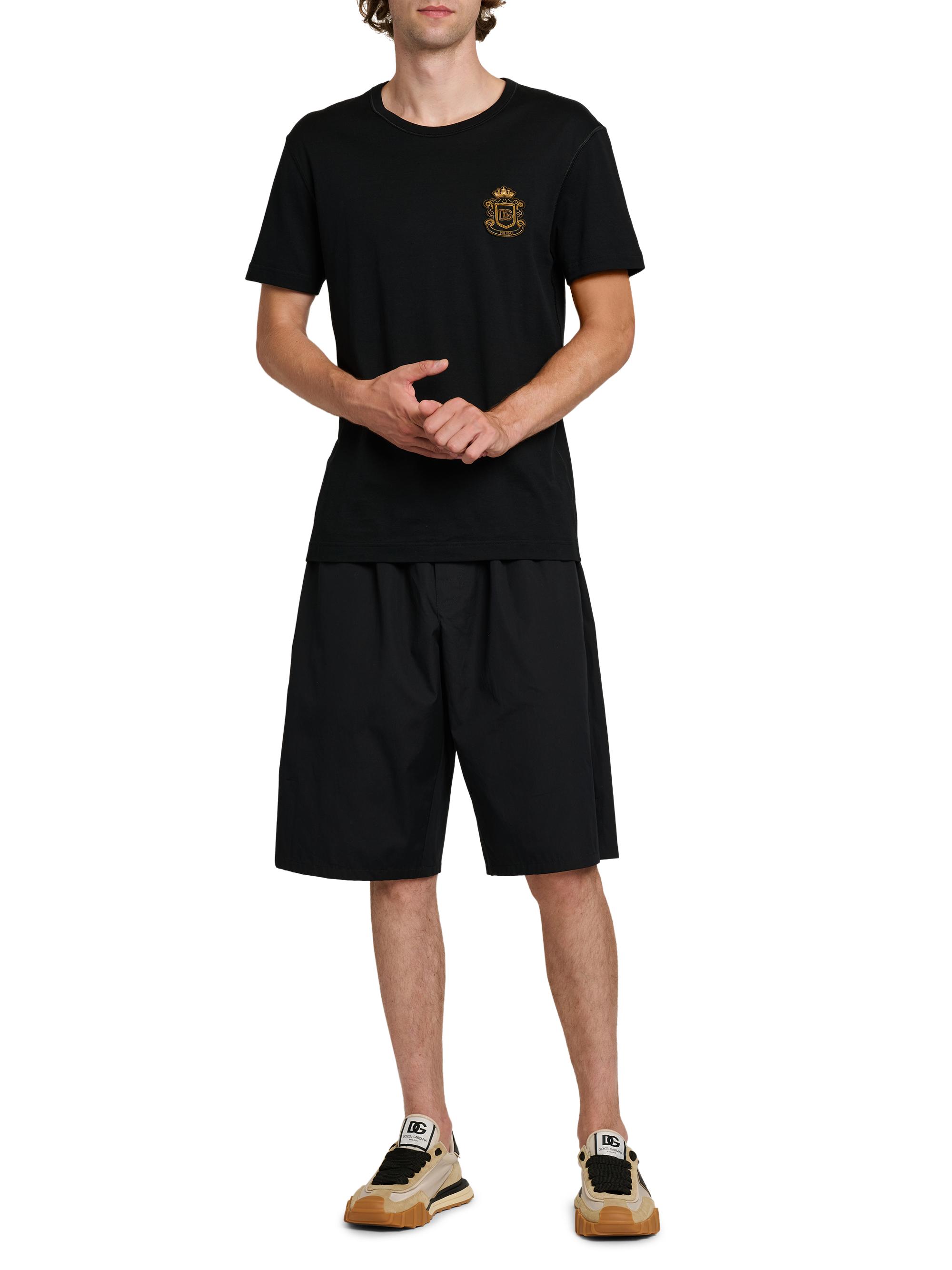 Dolce&Gabbana Logo-Patch Cotton Drawstring Shorts | Saks Fifth Avenue