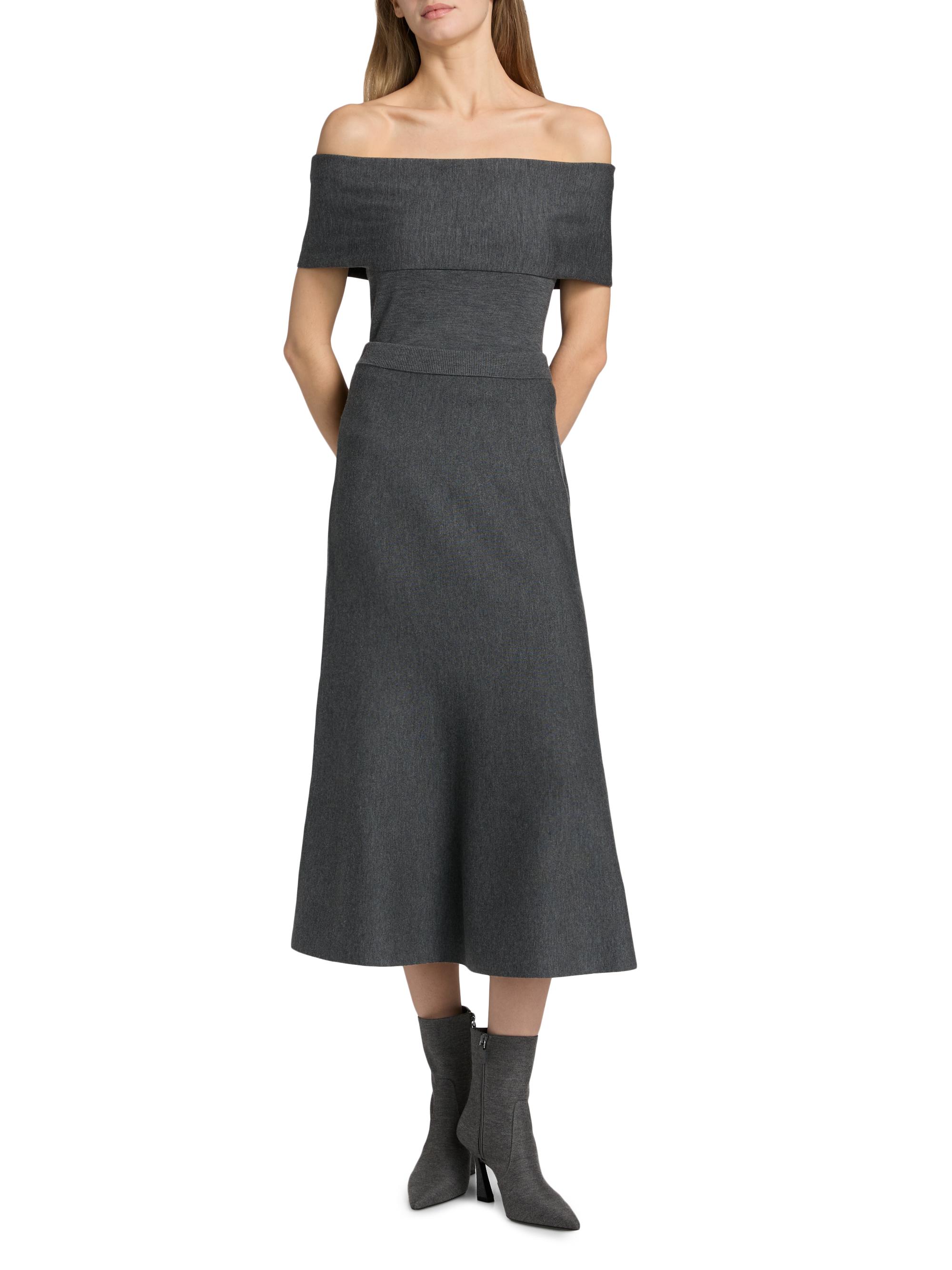 SIMKHAI Atwood Merino-Wool Trumpet Midi-Skirt | Saks Fifth Avenue