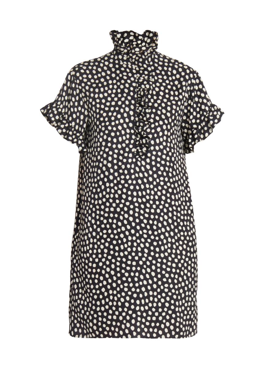 Chloé Dot Ruffle Silk Minidress | Saks Fifth Avenue