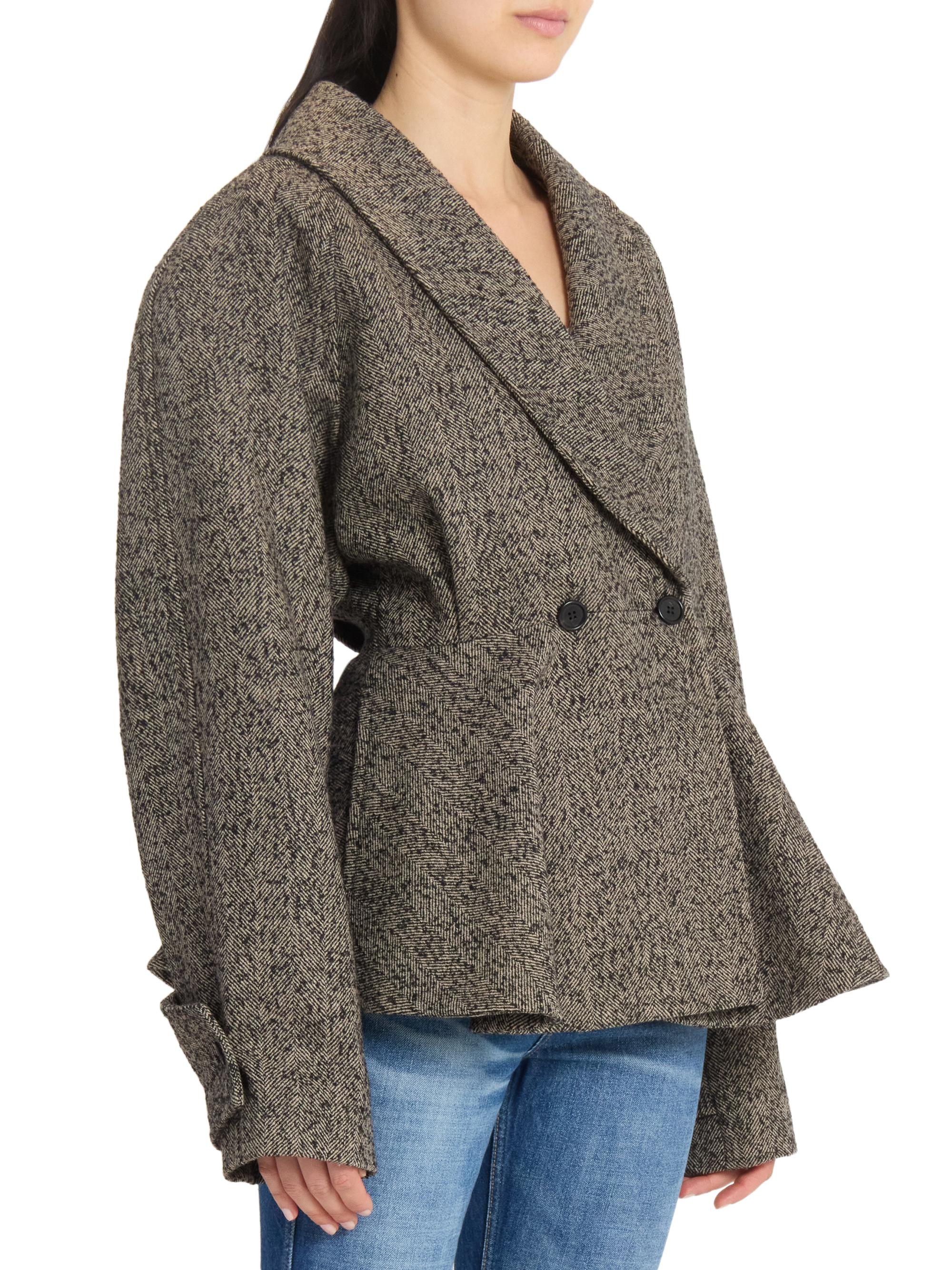 Chloé Marled Wool-Blend Oversized Double-Breasted Coat | Saks Fifth Avenue