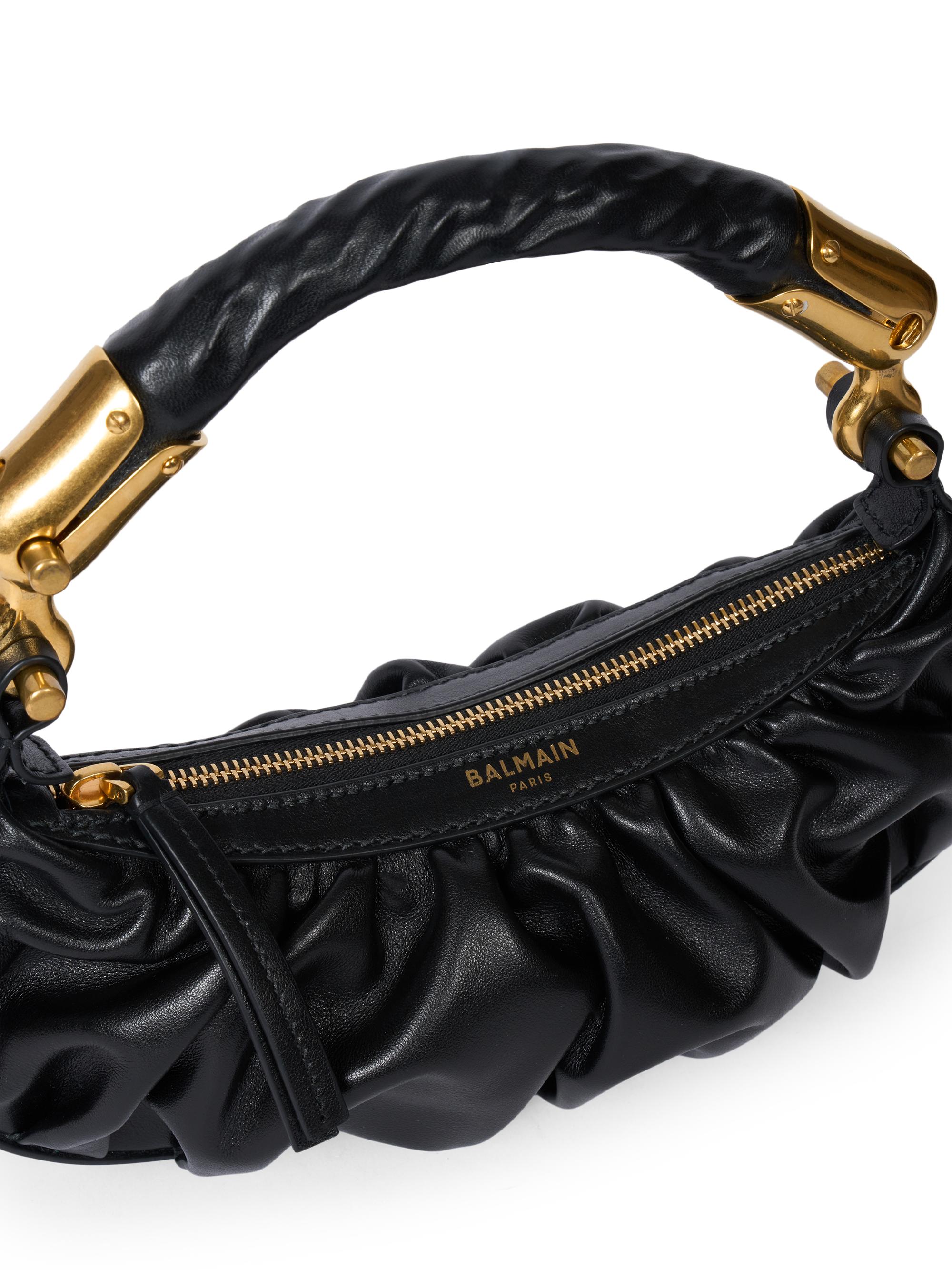 Balmain Mini Ebene Leather Top Handle Bag | Saks Fifth Avenue