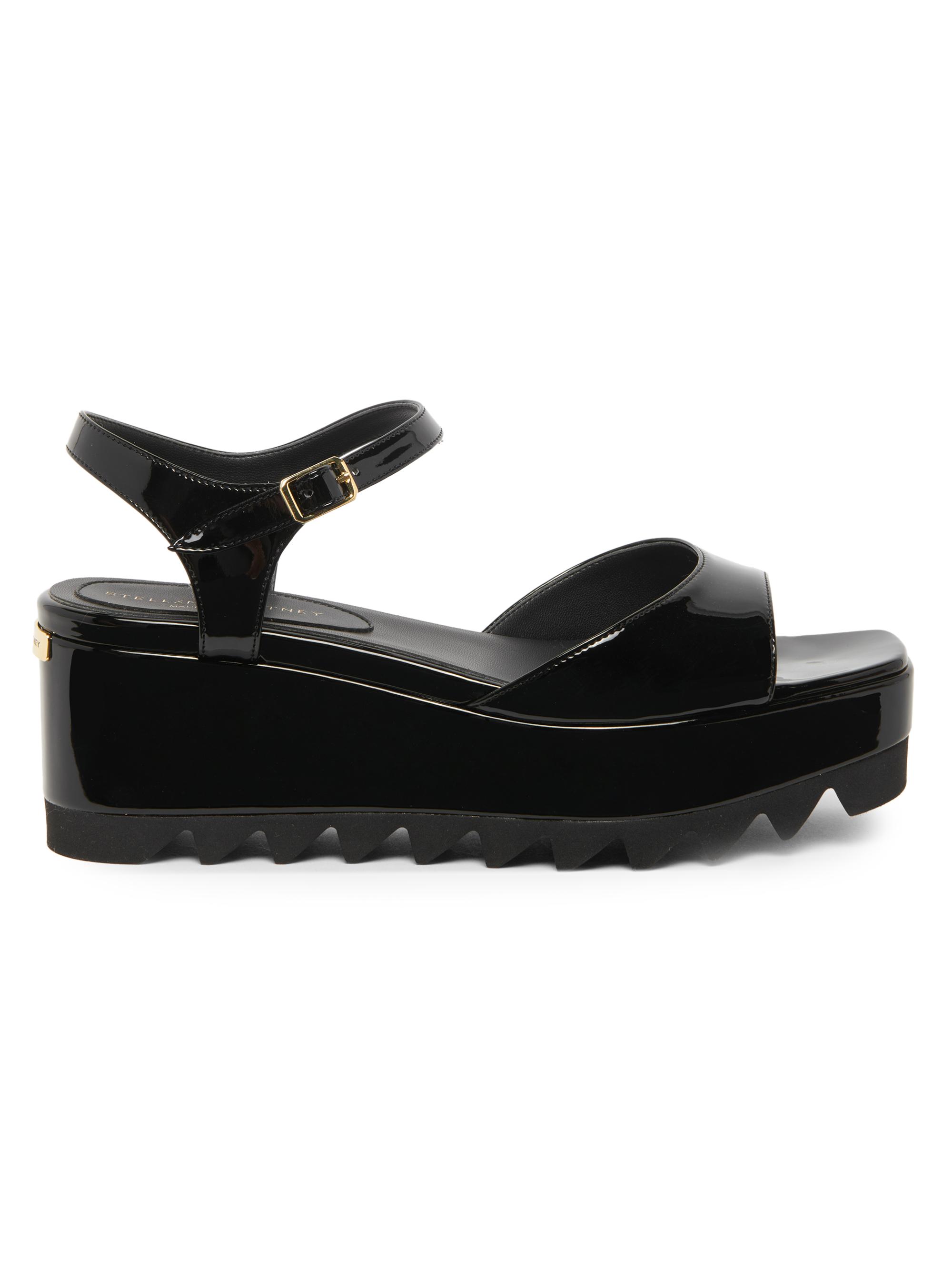 Stella McCartney Elyse 80MM Faux Patent Leather Platform Sandals | Saks ...
