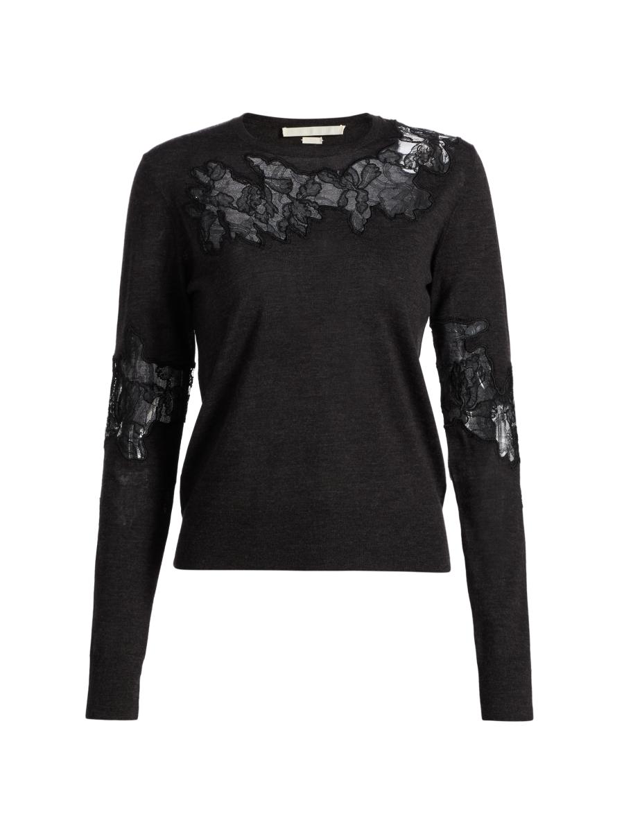 Jason Wu Collection Lace Wool Crewneck Sweater | Saks Fifth Avenue