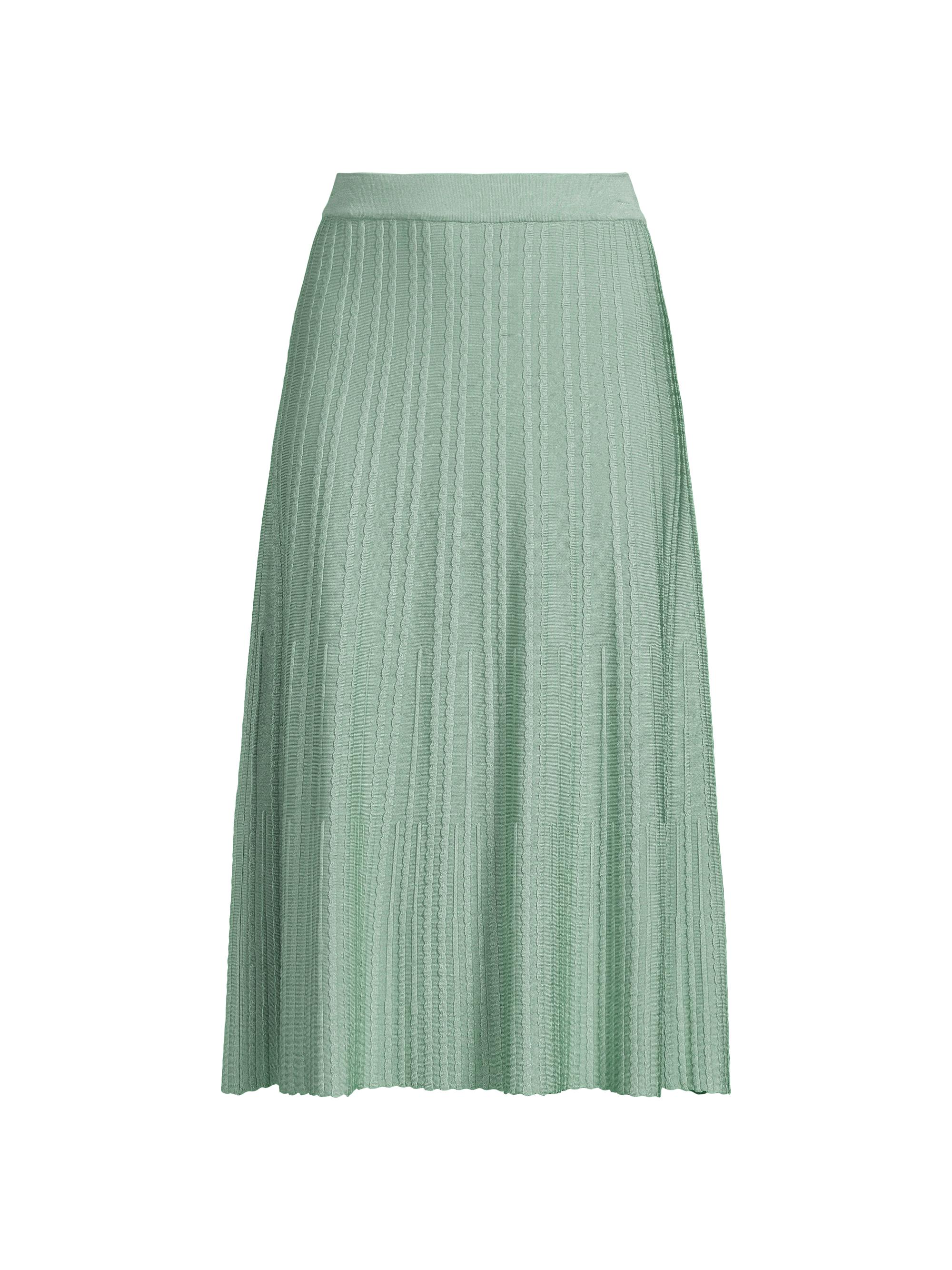 Misook Scalloped Rib-Knit A-Line Midi-Skirt | Saks Fifth Avenue