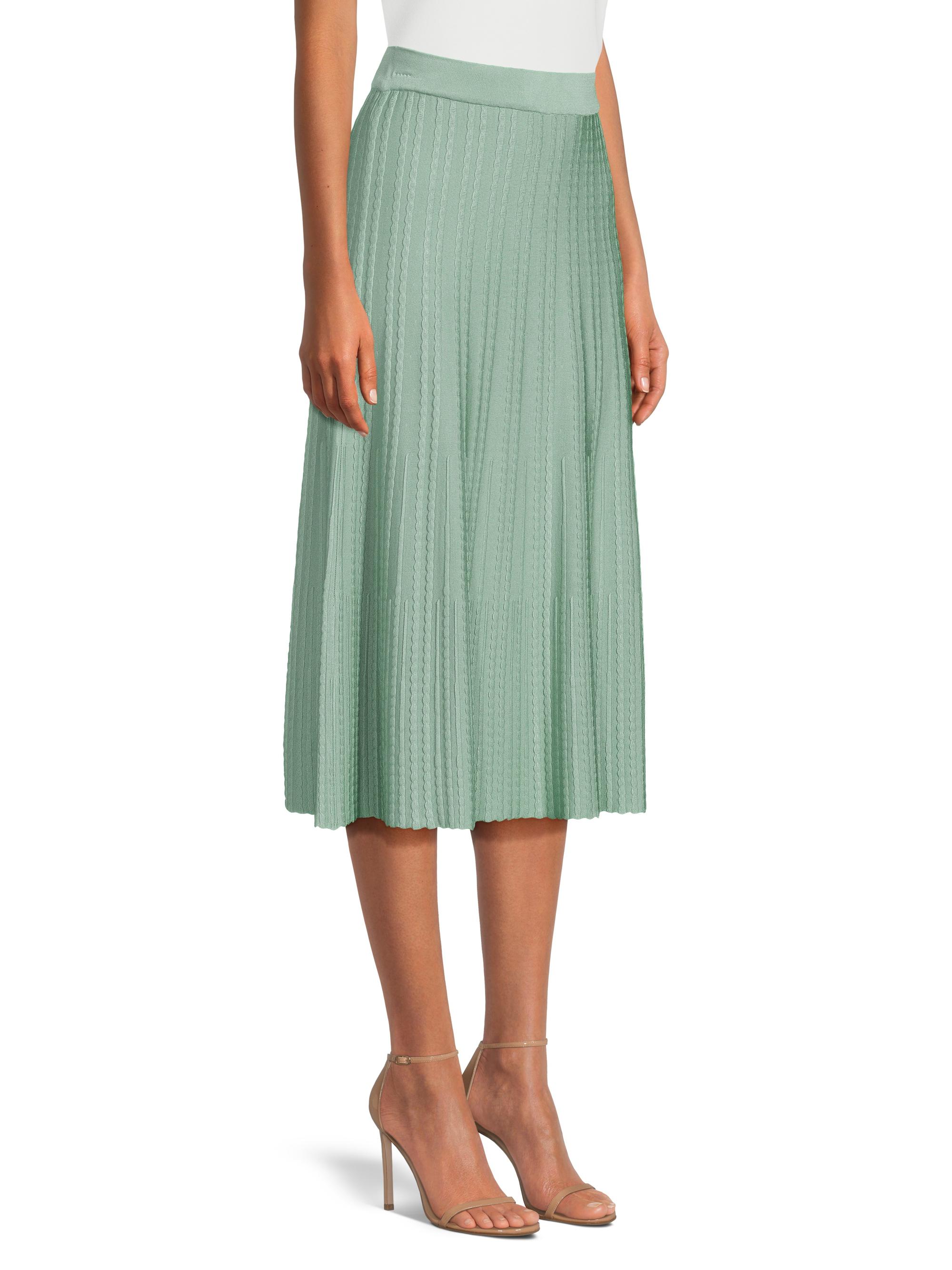 Misook Scalloped Rib-Knit A-Line Midi-Skirt | Saks Fifth Avenue