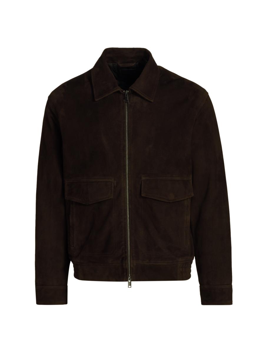 Theory Reece Suede Aviator Jacket | Saks Fifth Avenue