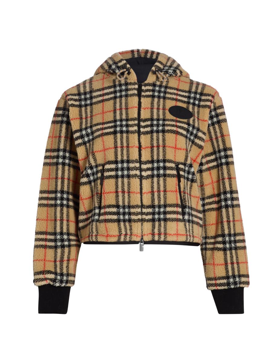Burberry Fiona Check Fleece Hoodie | Saks Fifth Avenue