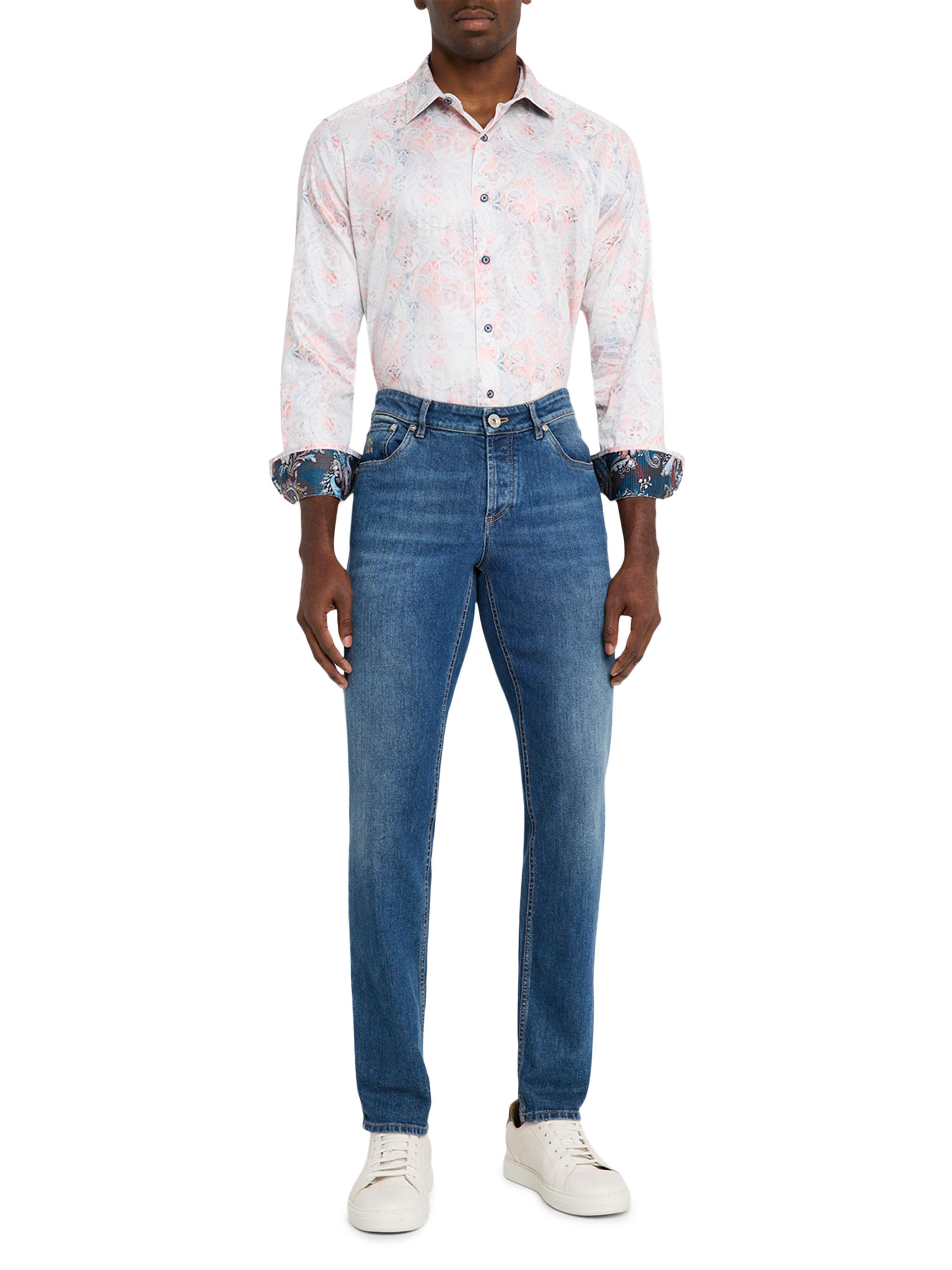 Addington Paisley Stretch Satin Button-Front Shirt