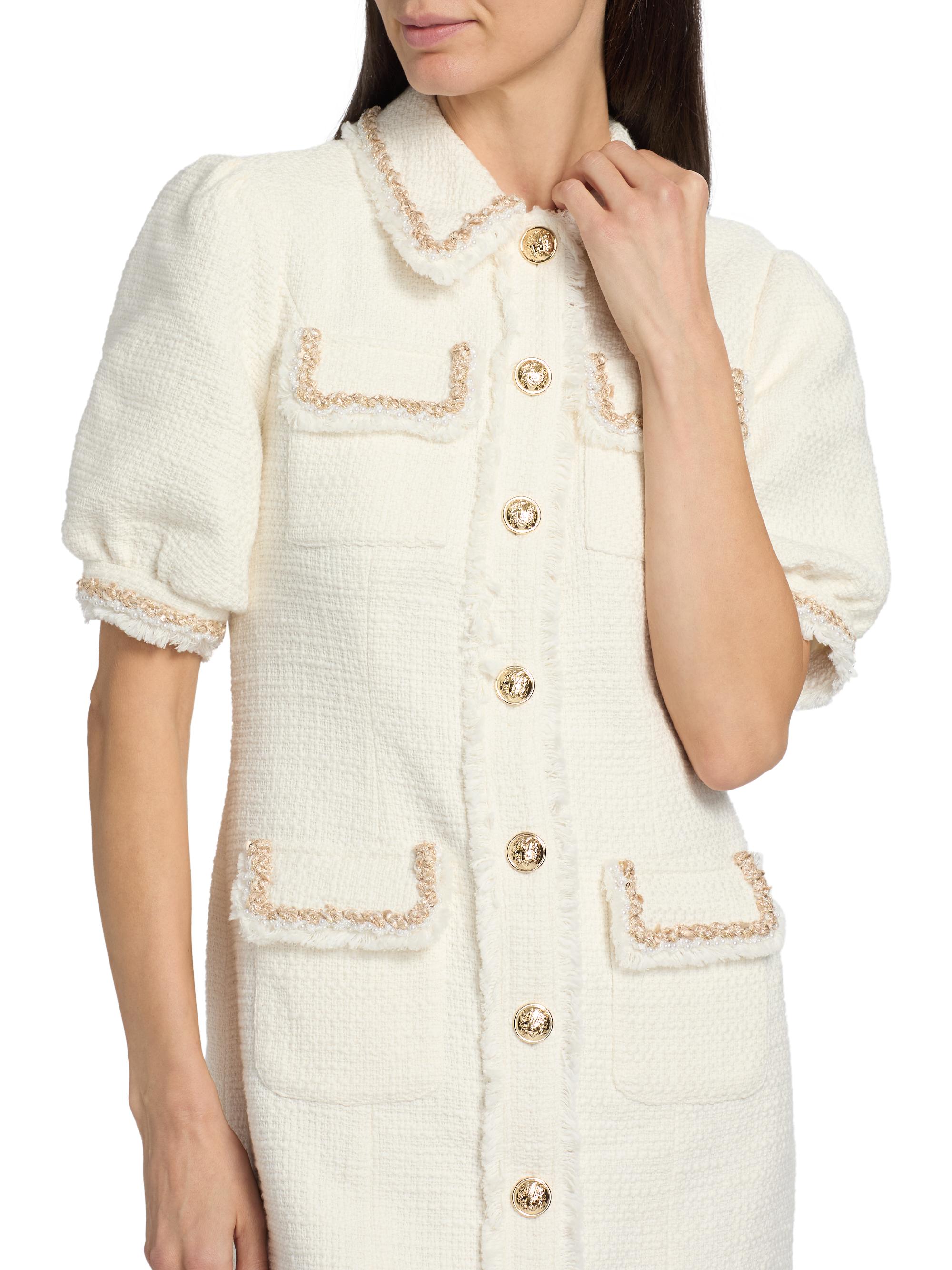 Cinq à Sept Nyx Encrusted Braid-Trimmed Tweed Minidress | Saks