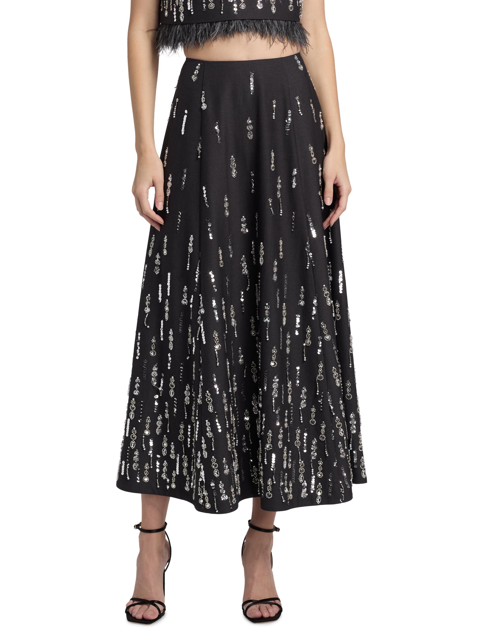 Cinq à Sept Selene Embellished Midi-Skirt | Saks Fifth Avenue