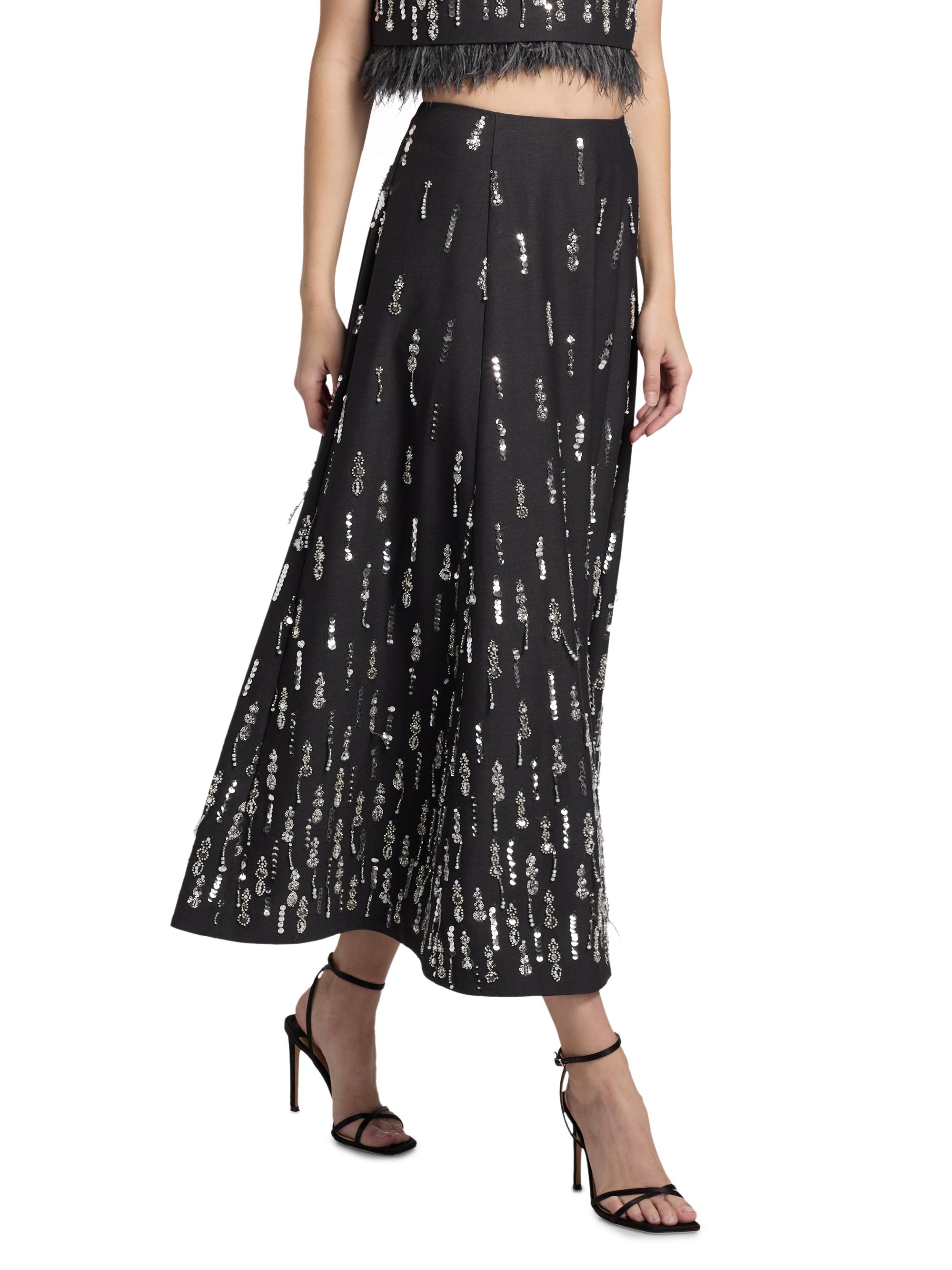 Cinq à Sept Selene Embellished Midi-Skirt | Saks Fifth Avenue