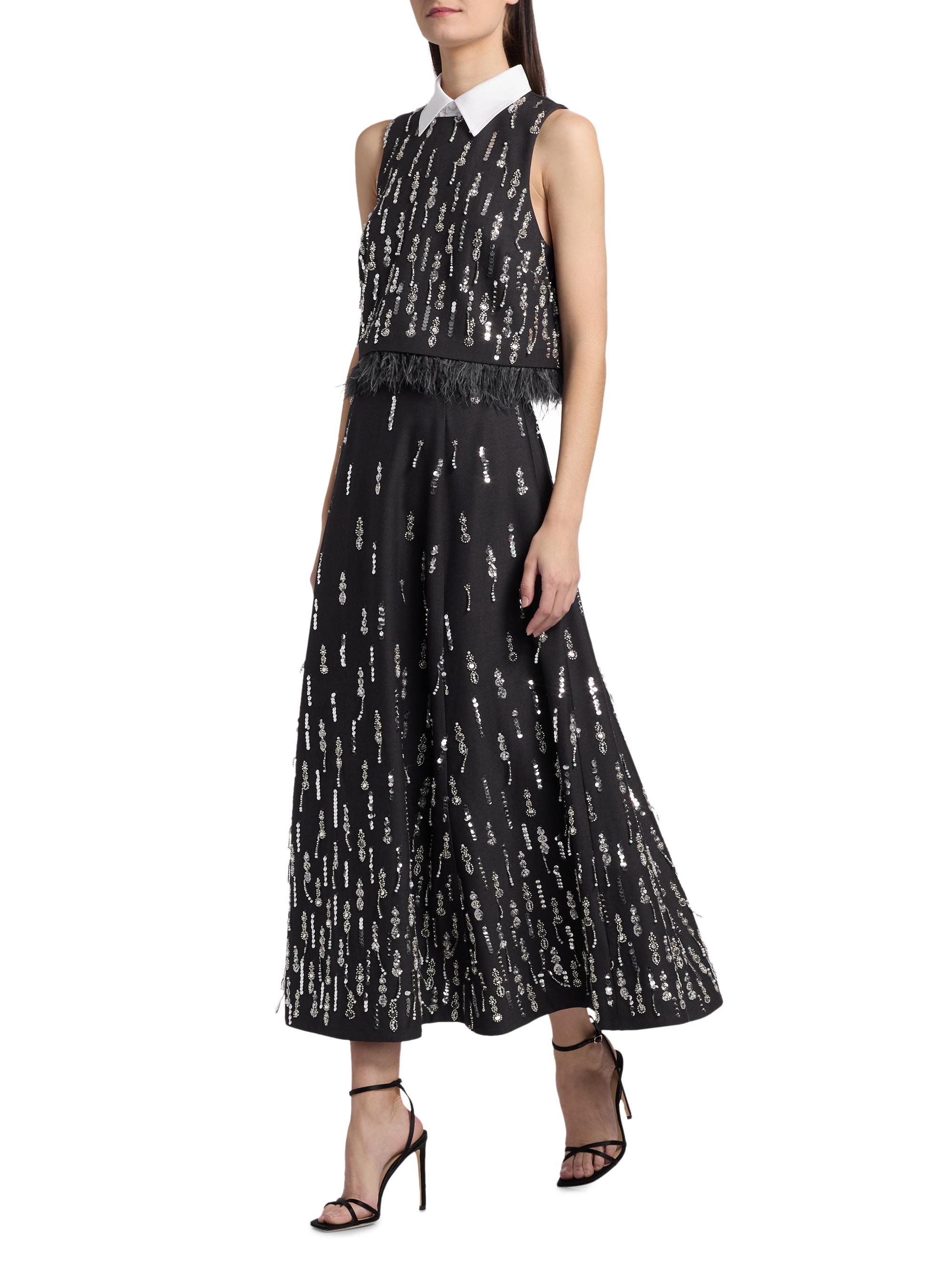 Cinq à Sept Selene Embellished Midi-Skirt | Saks Fifth Avenue