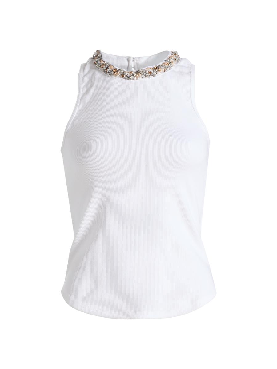 Cinq à Sept Lizzie Encrusted Braid Necklace Tank | Saks Fifth Avenue
