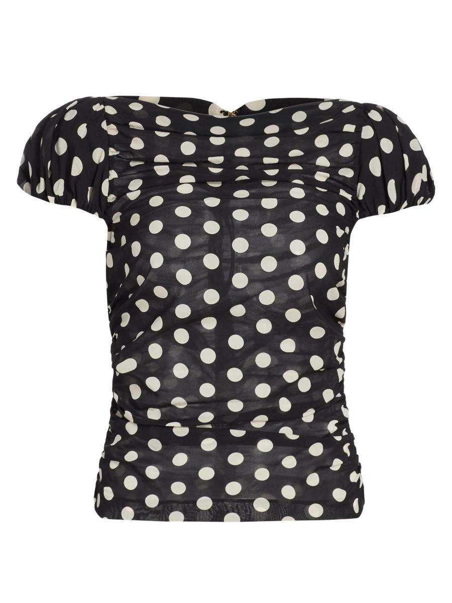 Cara Cara Melissa Polka Dot Stretch-Silk Top | Saks Fifth Avenue