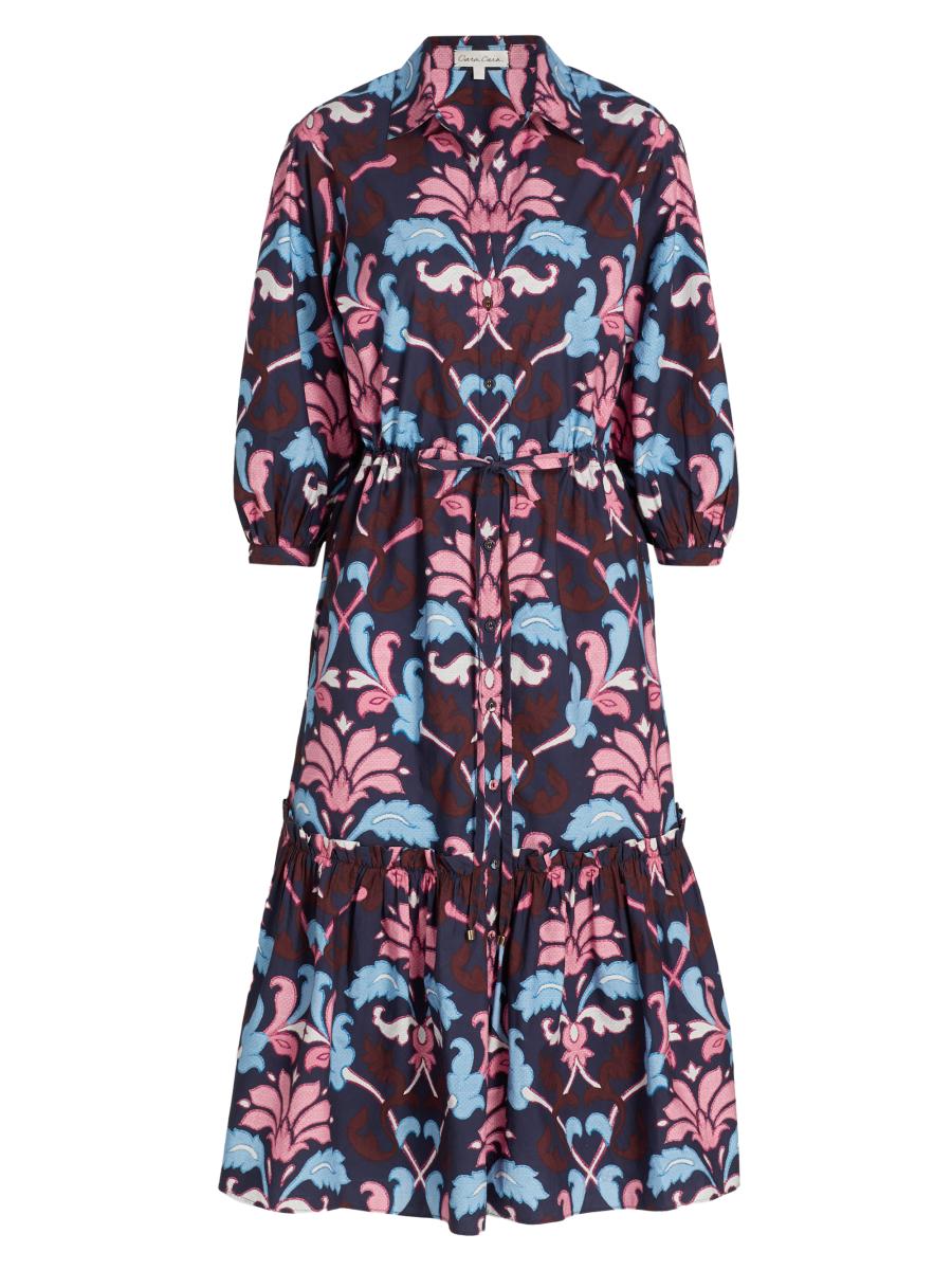 Cara Cara Hutton Fleur Crest Cotton Shirtdress | Saks Fifth Avenue