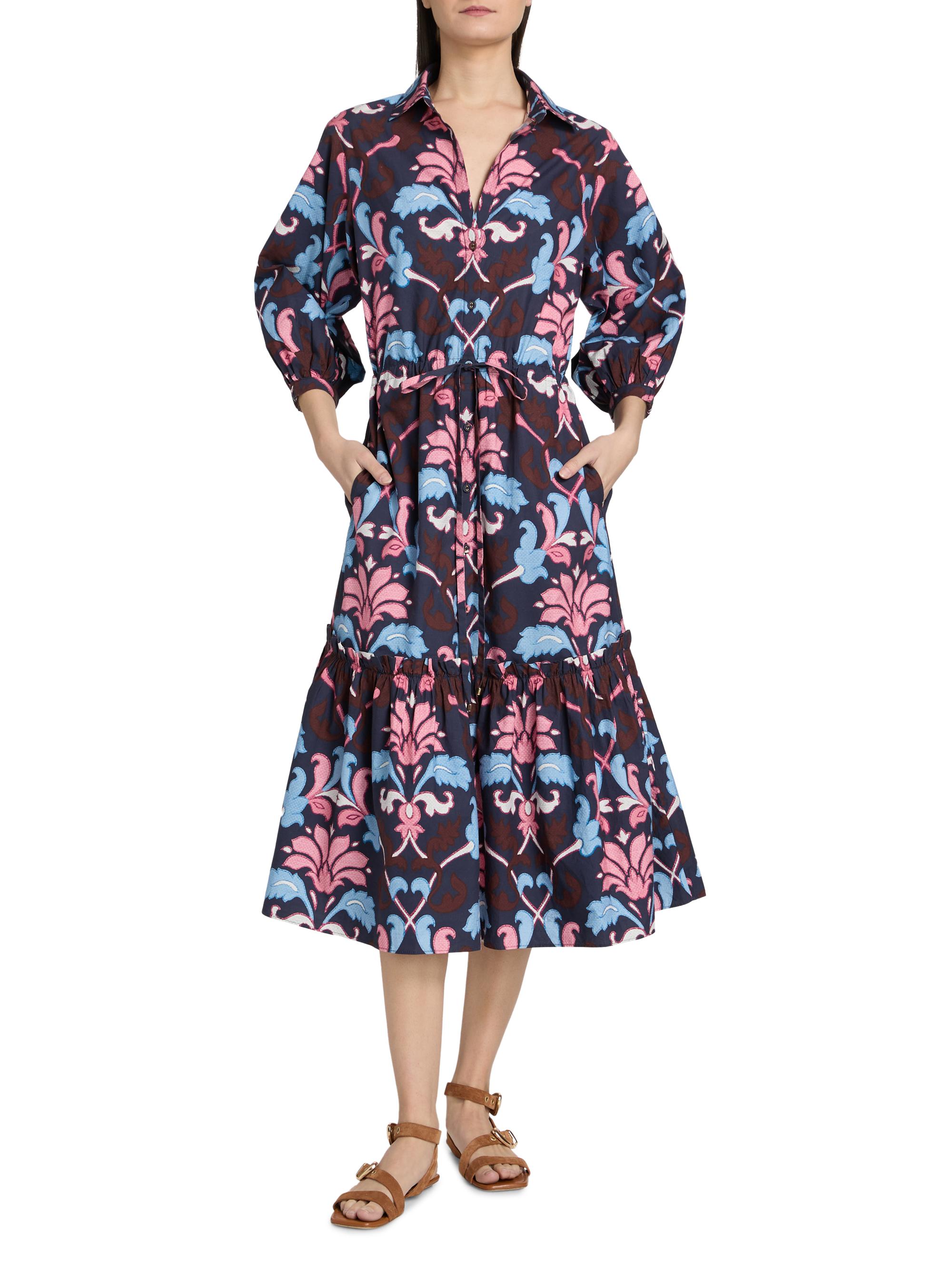 Cara Cara Hutton Fleur Crest Cotton Shirtdress | Saks Fifth Avenue