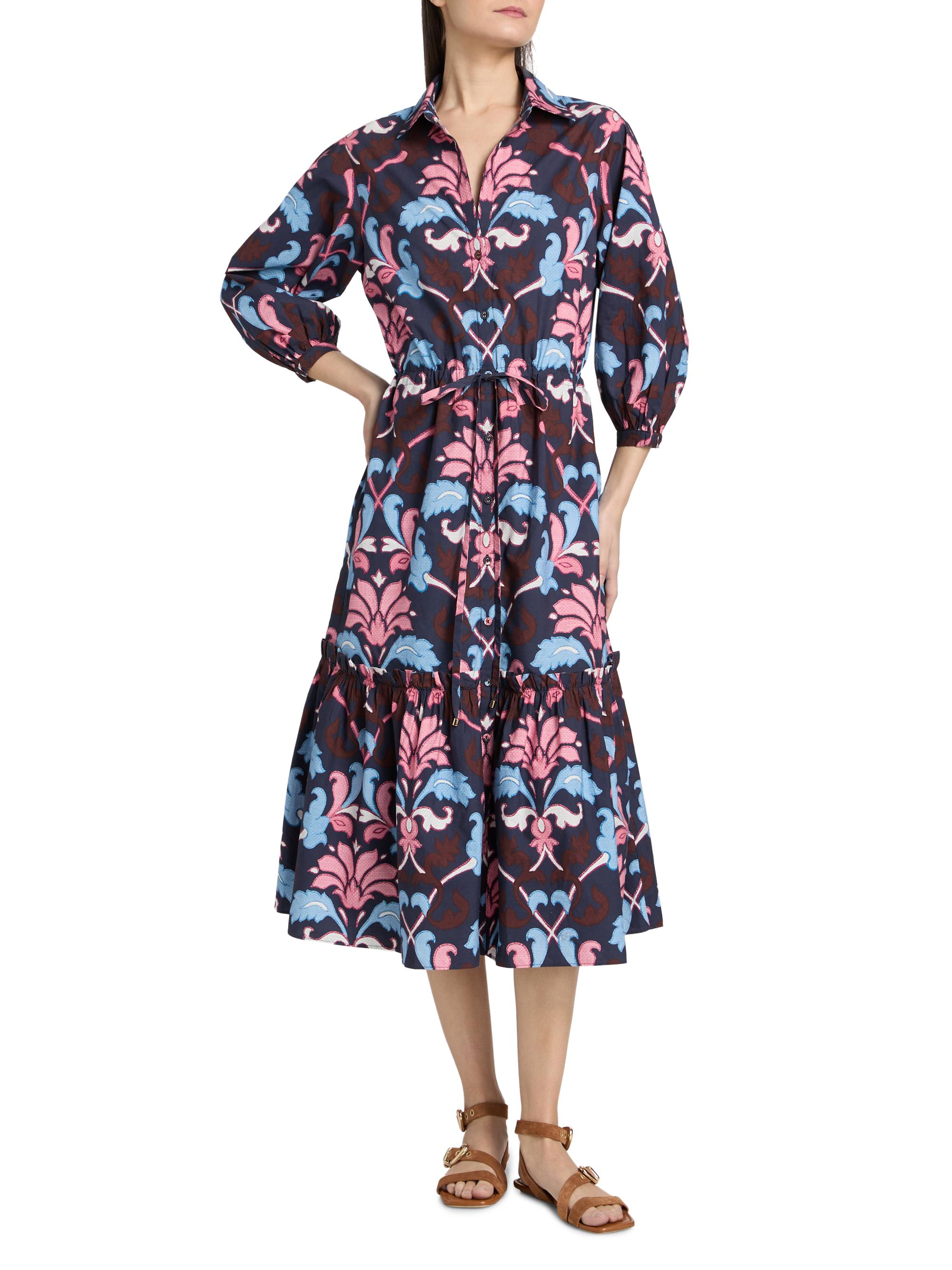 Cara Cara Hutton Fleur Crest Cotton Shirtdress | Saks Fifth Avenue