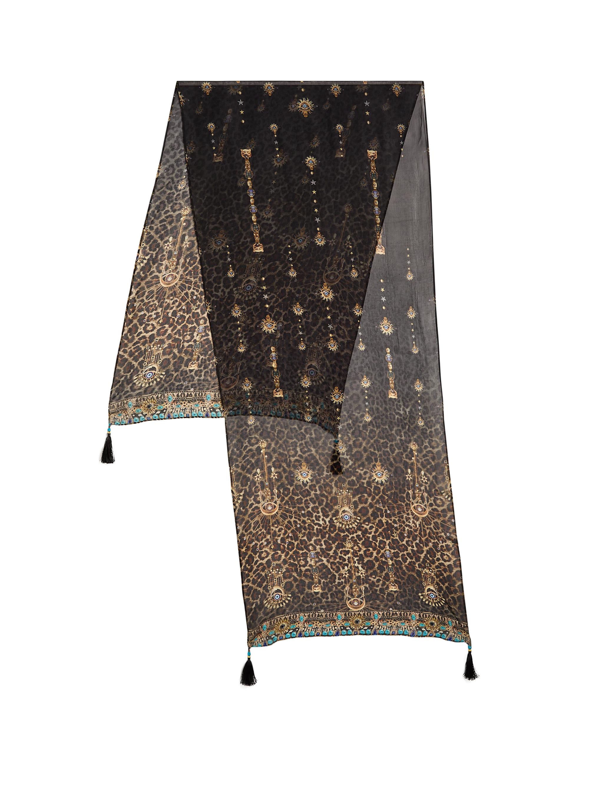 Camilla Embellished Leopard Print Silk Scarf | Saks Fifth Avenue
