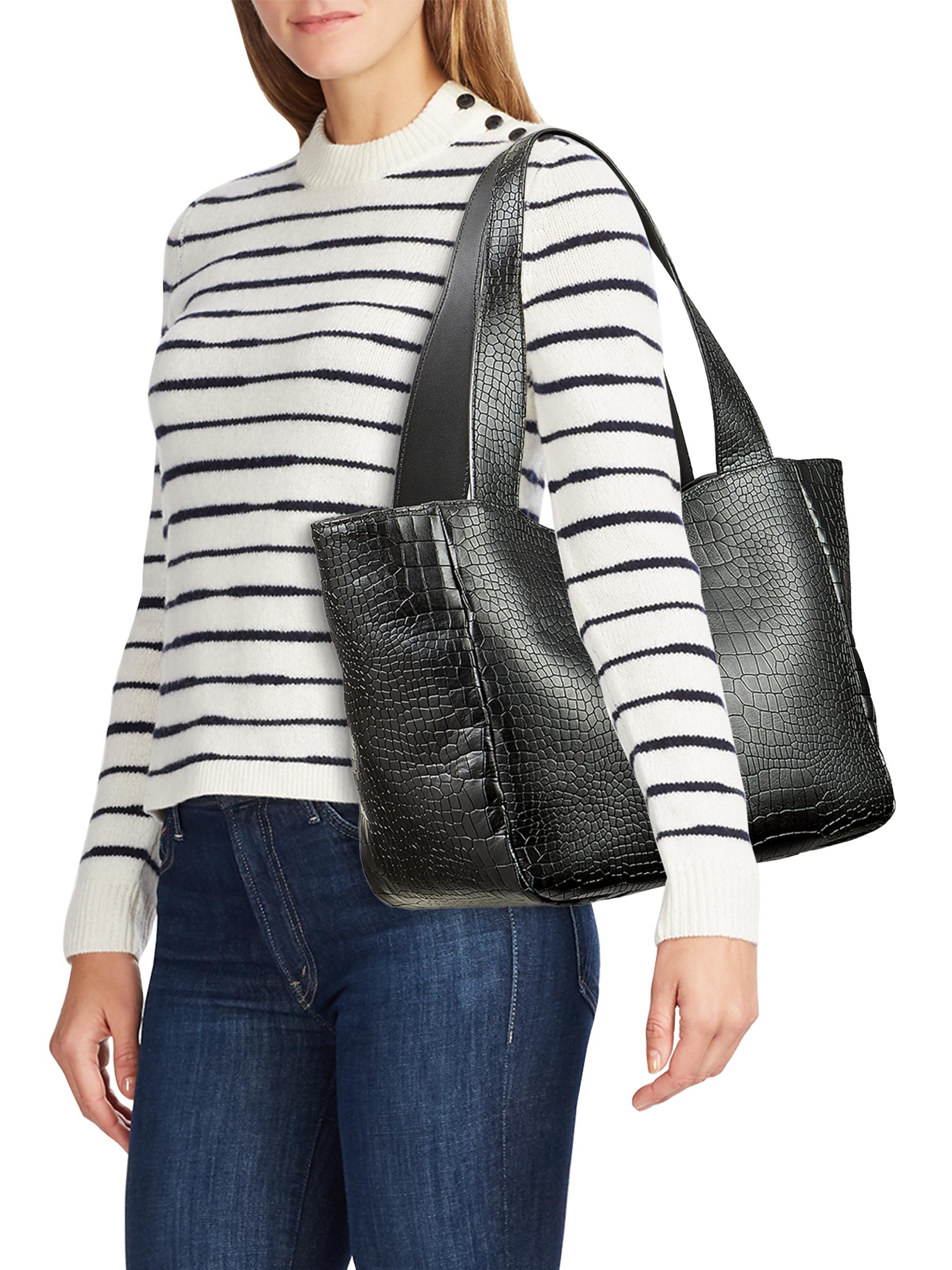 GiGi New York Mercer Croc-Embossed Leather Tote Bag | Saks Fifth Avenue