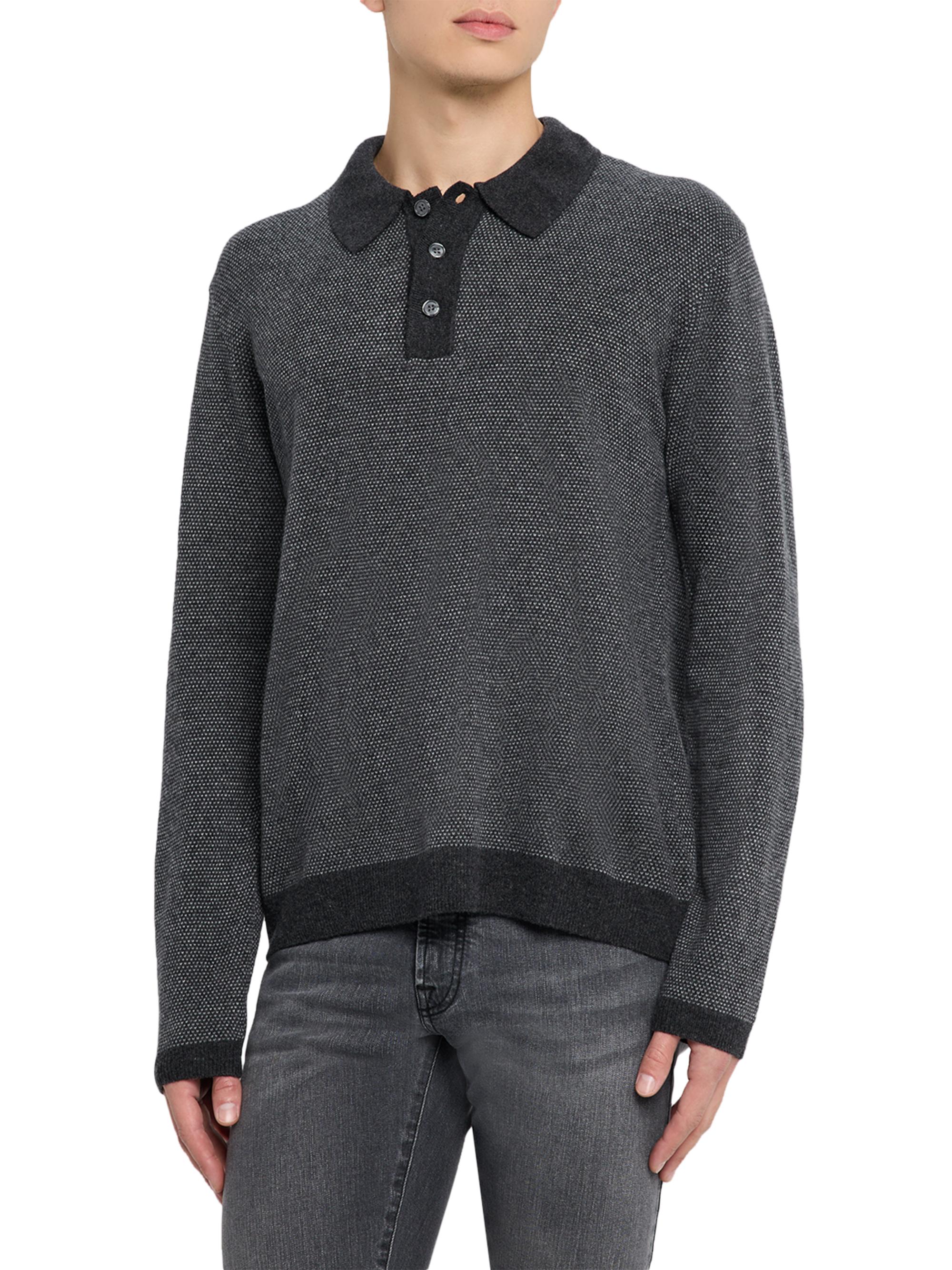 Rails Anders Contrast-Trimmed Wool-Blend Polo Sweater | Saks Fifth Avenue