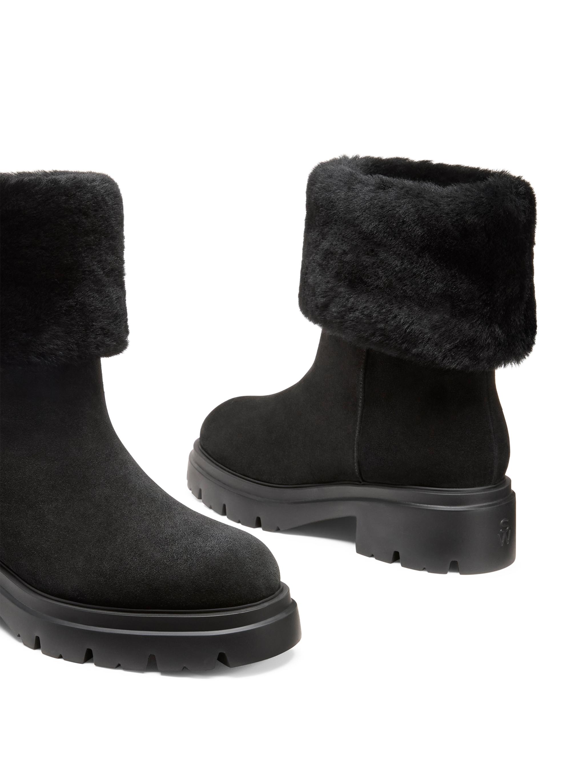 Stuart Weitzman Hudson 50MM Shearling Booties | Saks Fifth Avenue