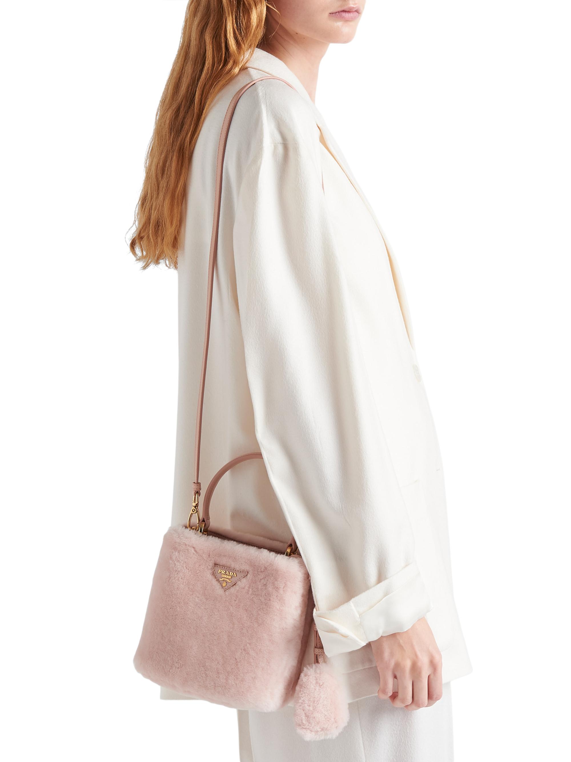 Prada Panier Mini Shearling Top Handle Bag | Saks Fifth Avenue