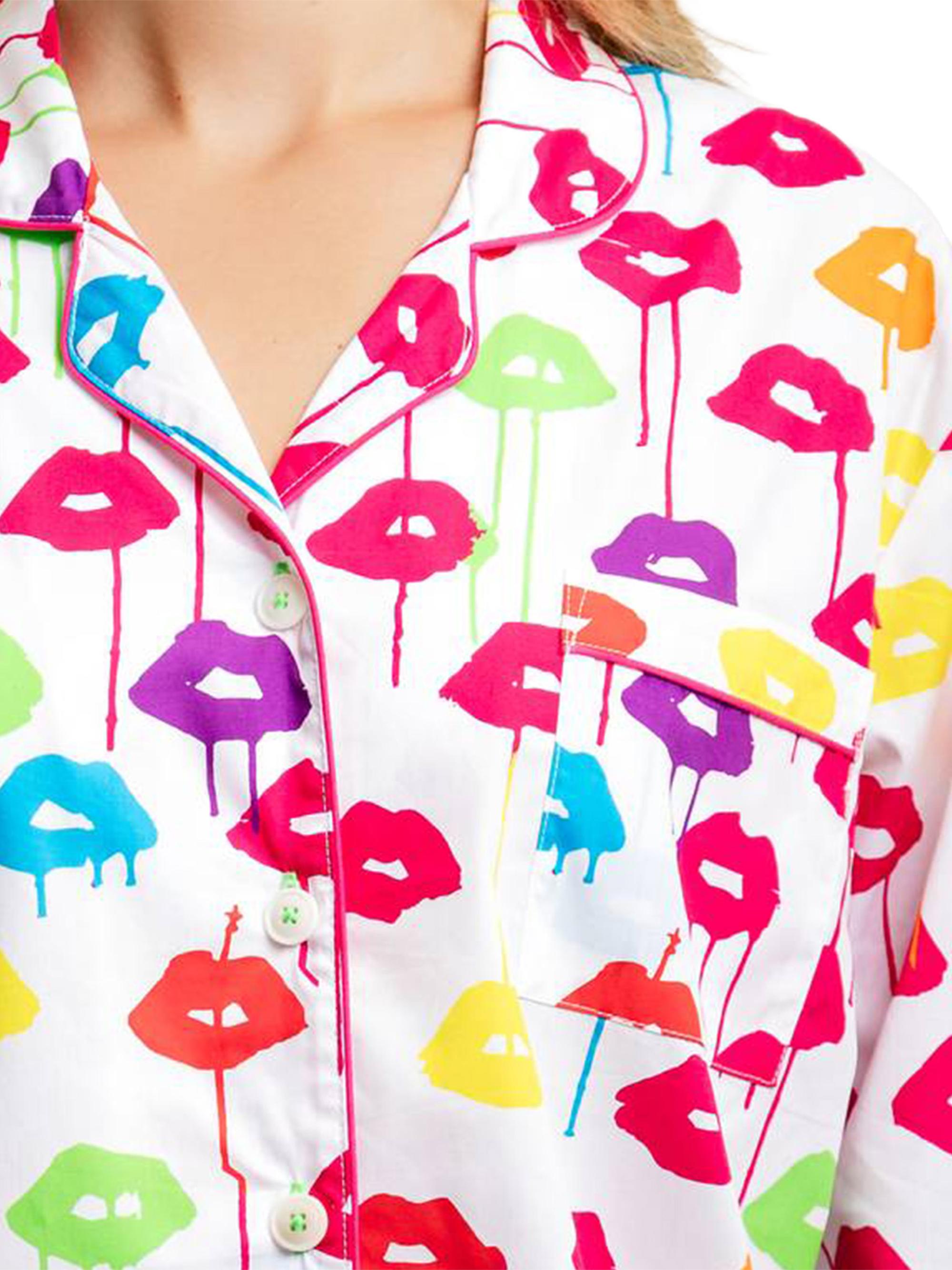 Sant and Abel Women's Drawbertson Drippy Lips Long Pajama Set | Saks ...