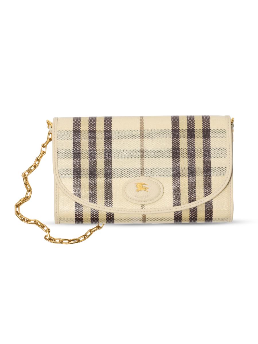 Burberry Highlands Check Chain Wallet | Saks Fifth Avenue