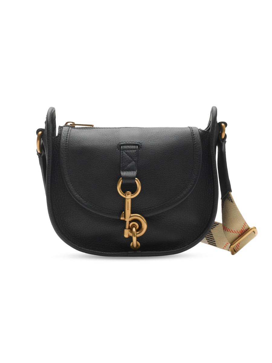 Burberry Mini Check-Strap Leather Messenger Bag | Saks Fifth Avenue
