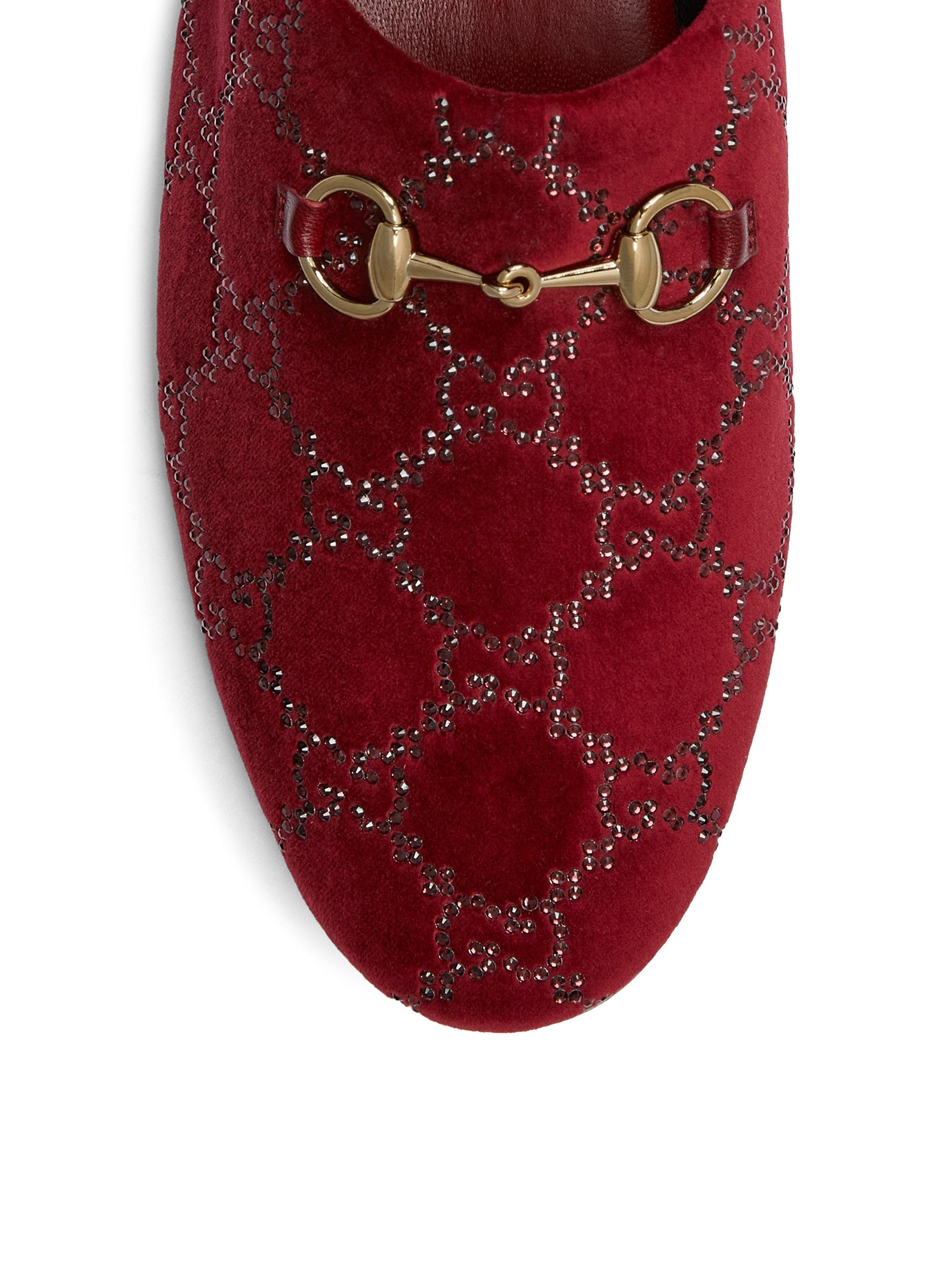 Gucci Lucy Horsebit Velvet Mules | Saks Fifth Avenue