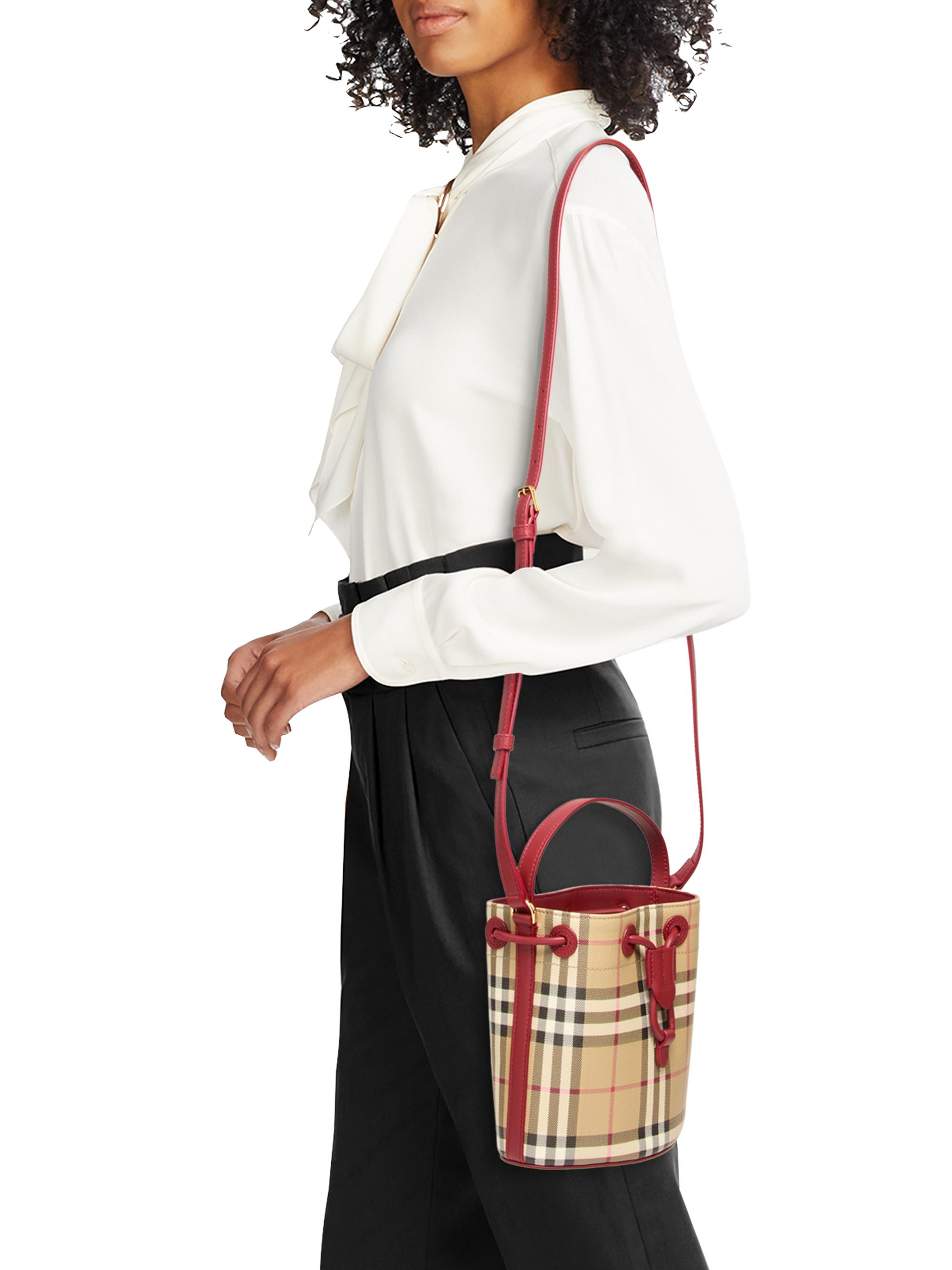 Burberry Mini Check Bucket Bag | Saks Fifth Avenue