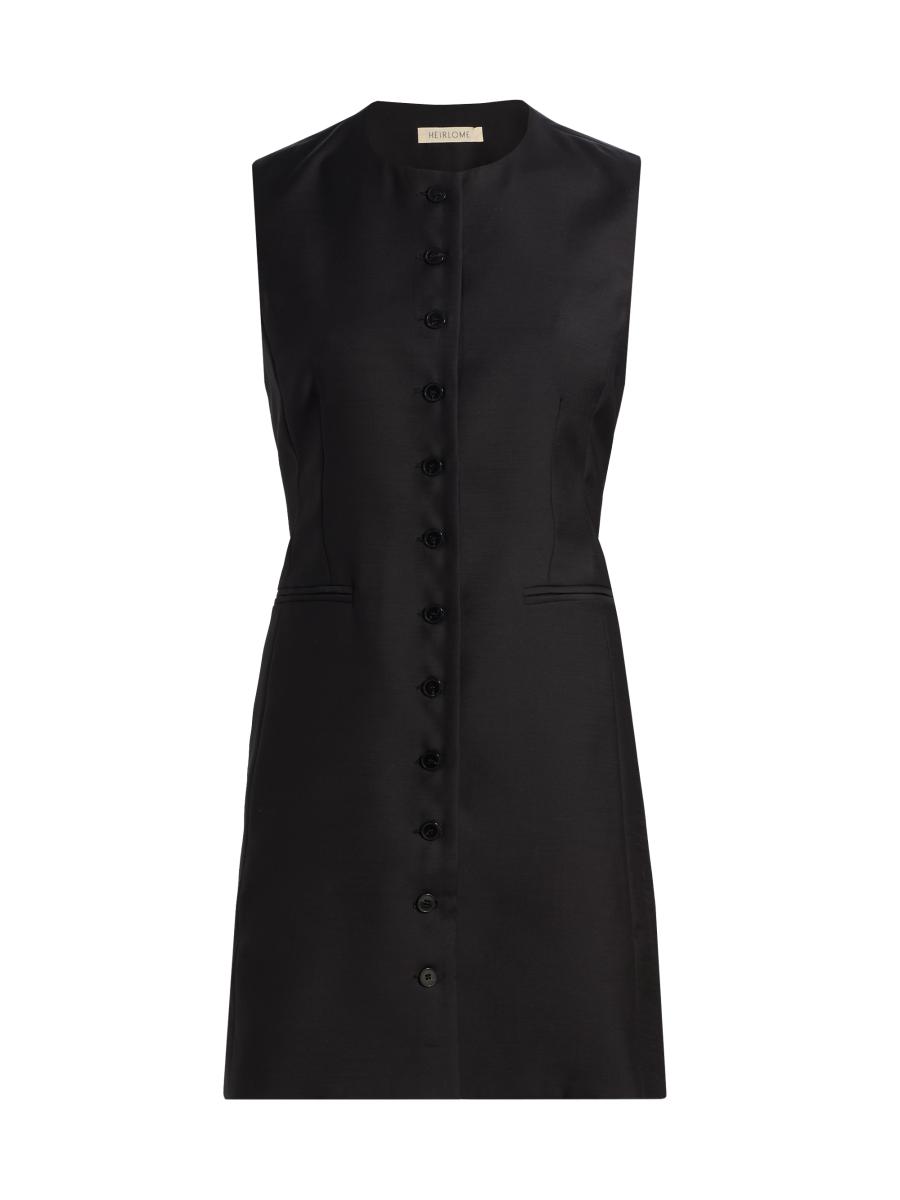 Heirlome Danielle Wool-Blend Button-Front Minidress | Saks Fifth Avenue