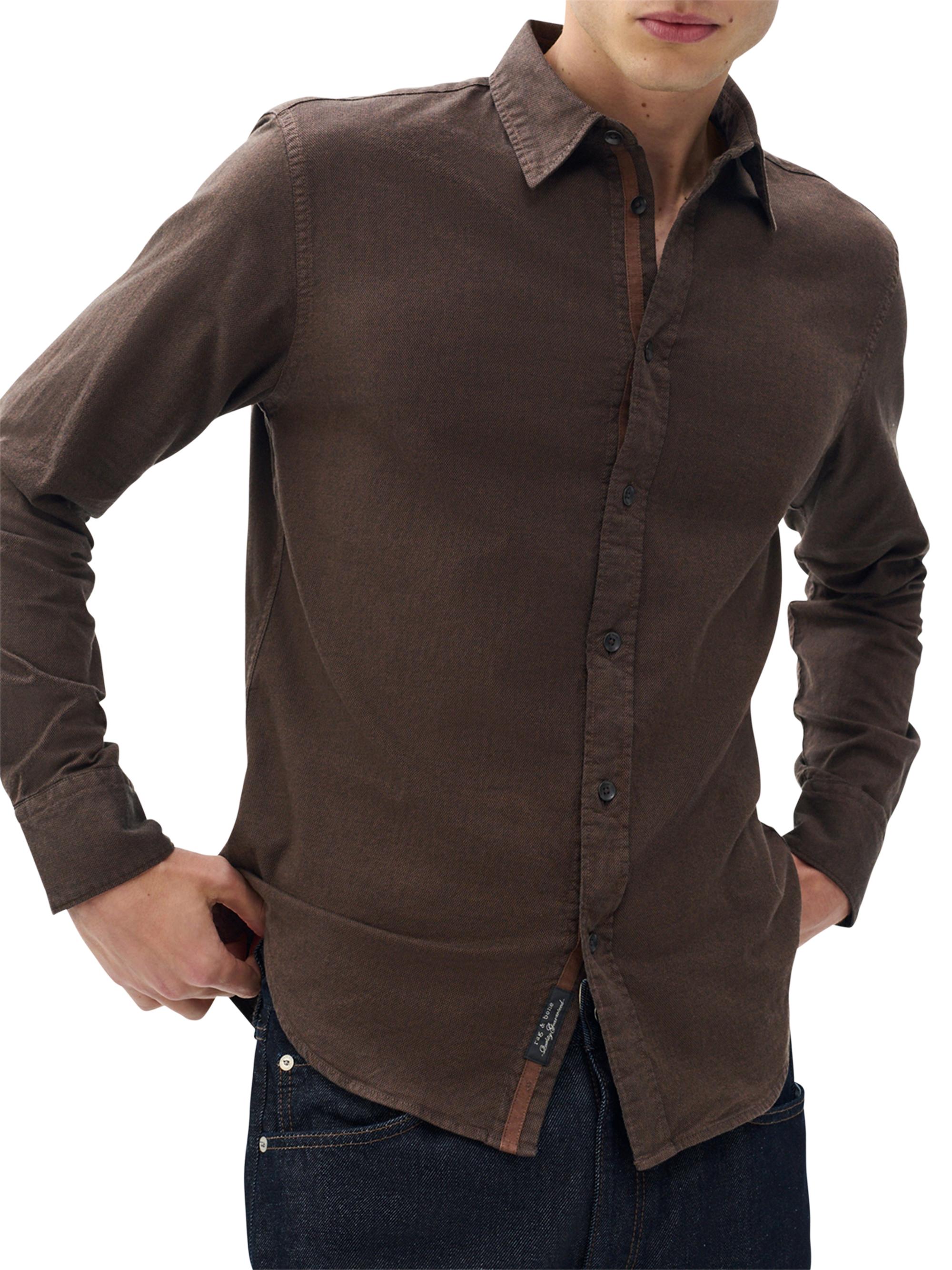 Rag & Bone Tomlin Stretch-cotton Button-front Dobby Shirt | Saks Fifth 