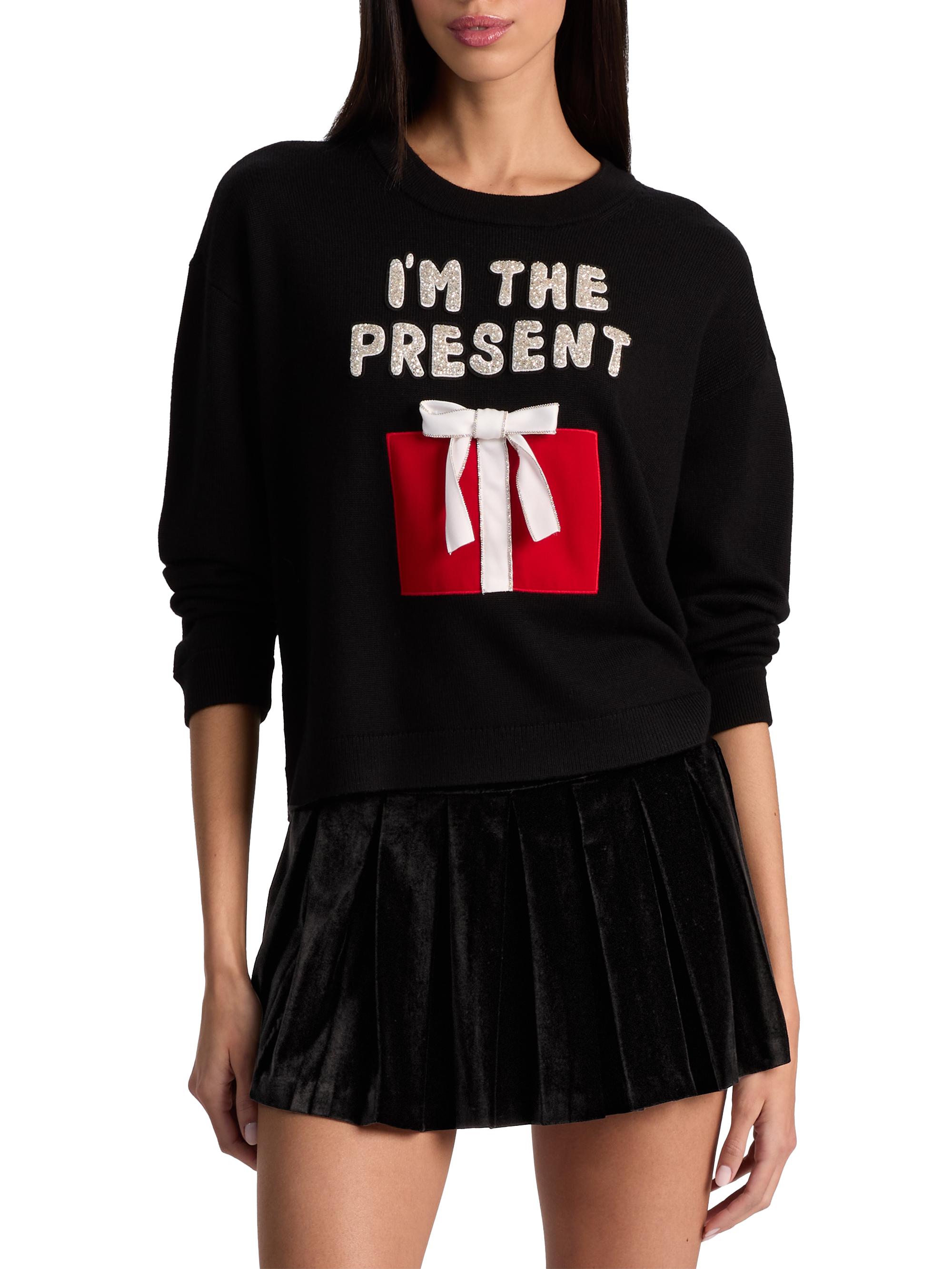 ALICE + OLIVIA Perry Present Crewneck Sweater | Saks Fifth Avenue