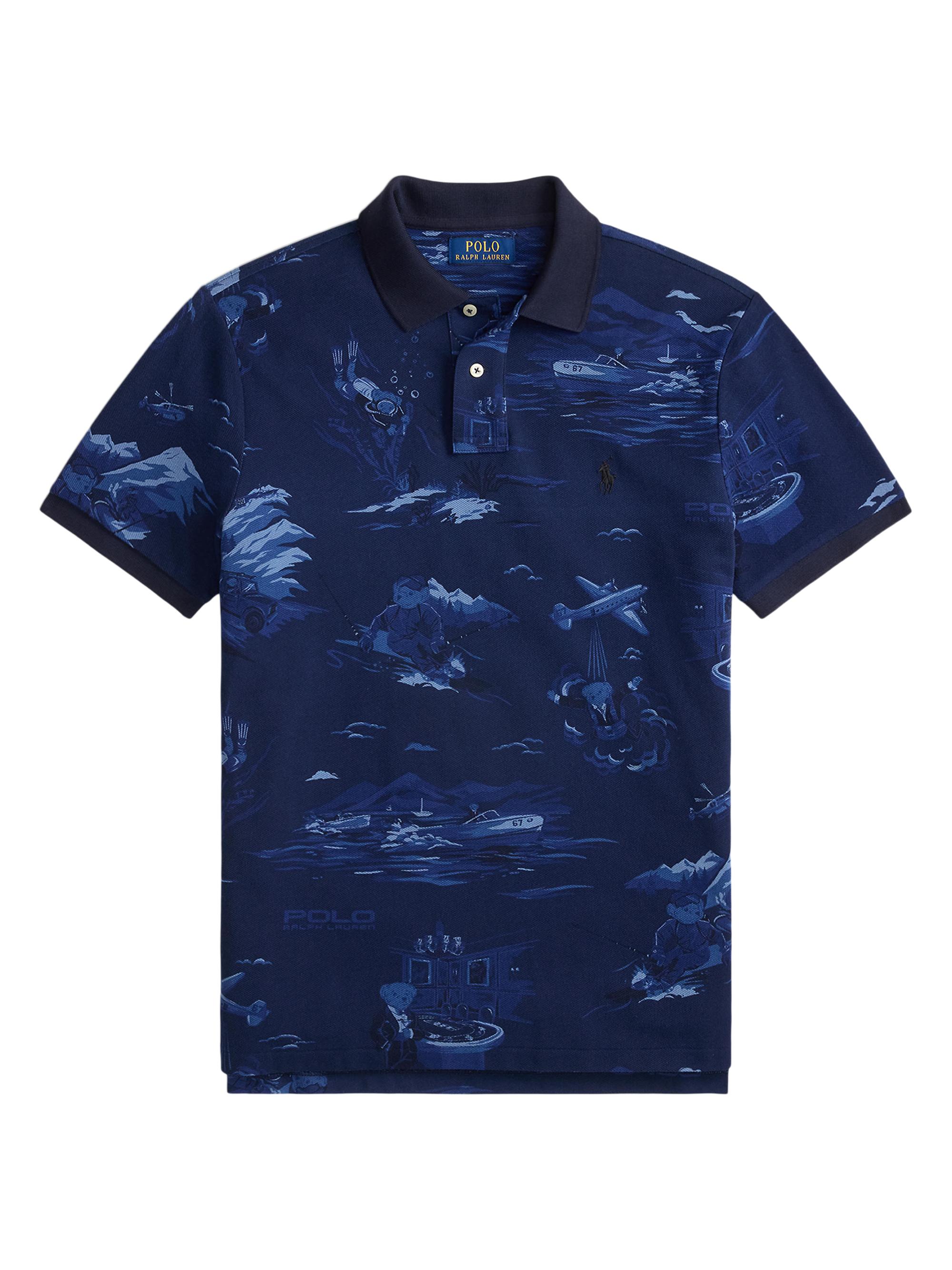 Polo Ralph Lauren Printed Cotton Mesh Polo Shirt | Saks Fifth Avenue