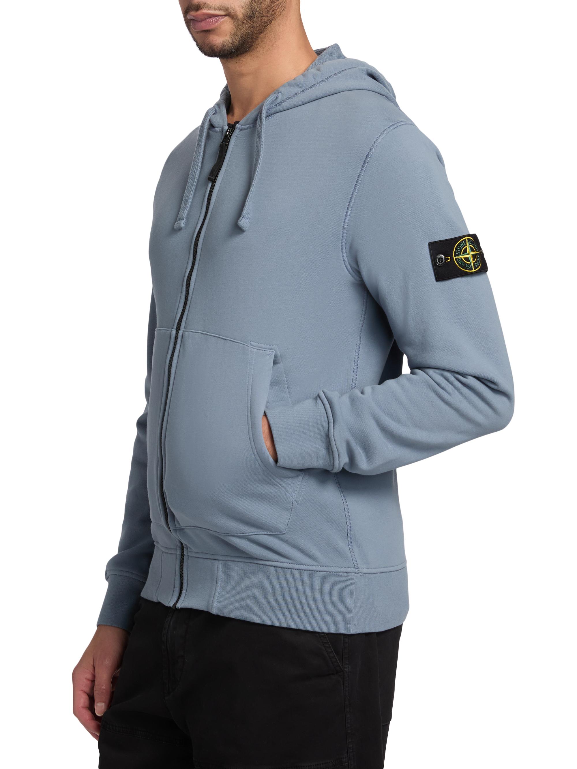 Stone Island Logo Cotton Zip-Front Hoodie | Saks Fifth Avenue
