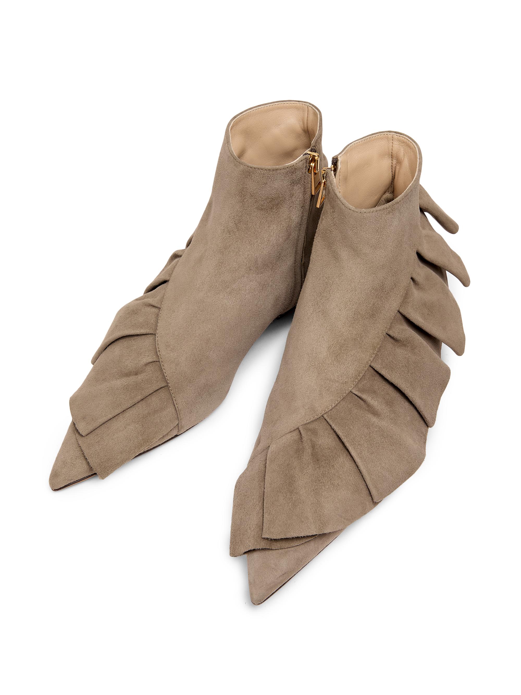 JW Anderson 25MM Ruffled Suede Ankle Boots | Saks Fifth Avenue