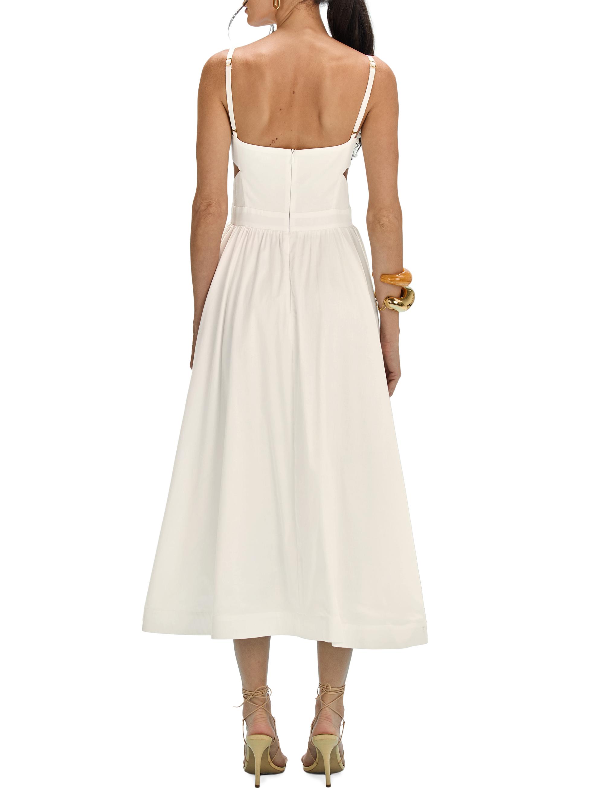 PatBO Seaweed Shell Embroidered Cotton Midi-Dress | Saks Fifth Avenue