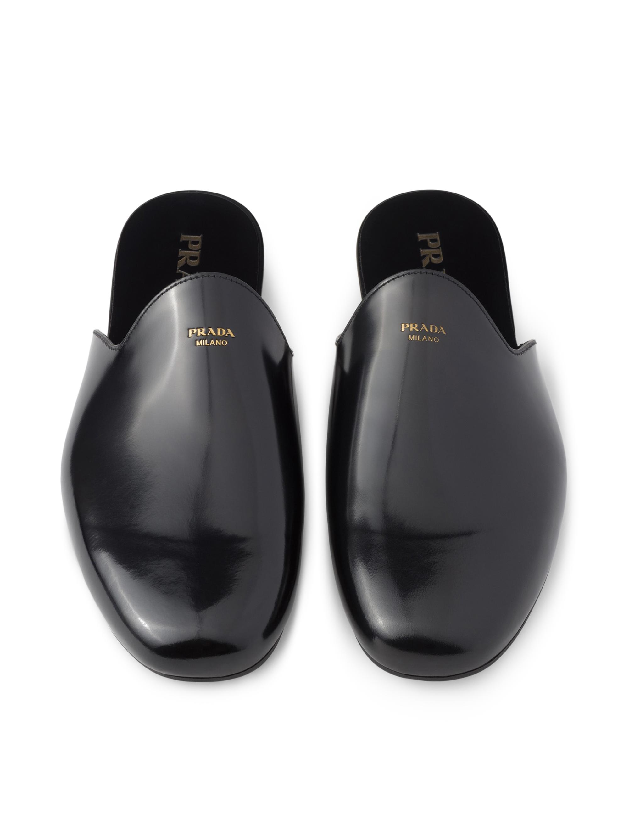 Prada Brushed Leather Slippers | Saks Fifth Avenue