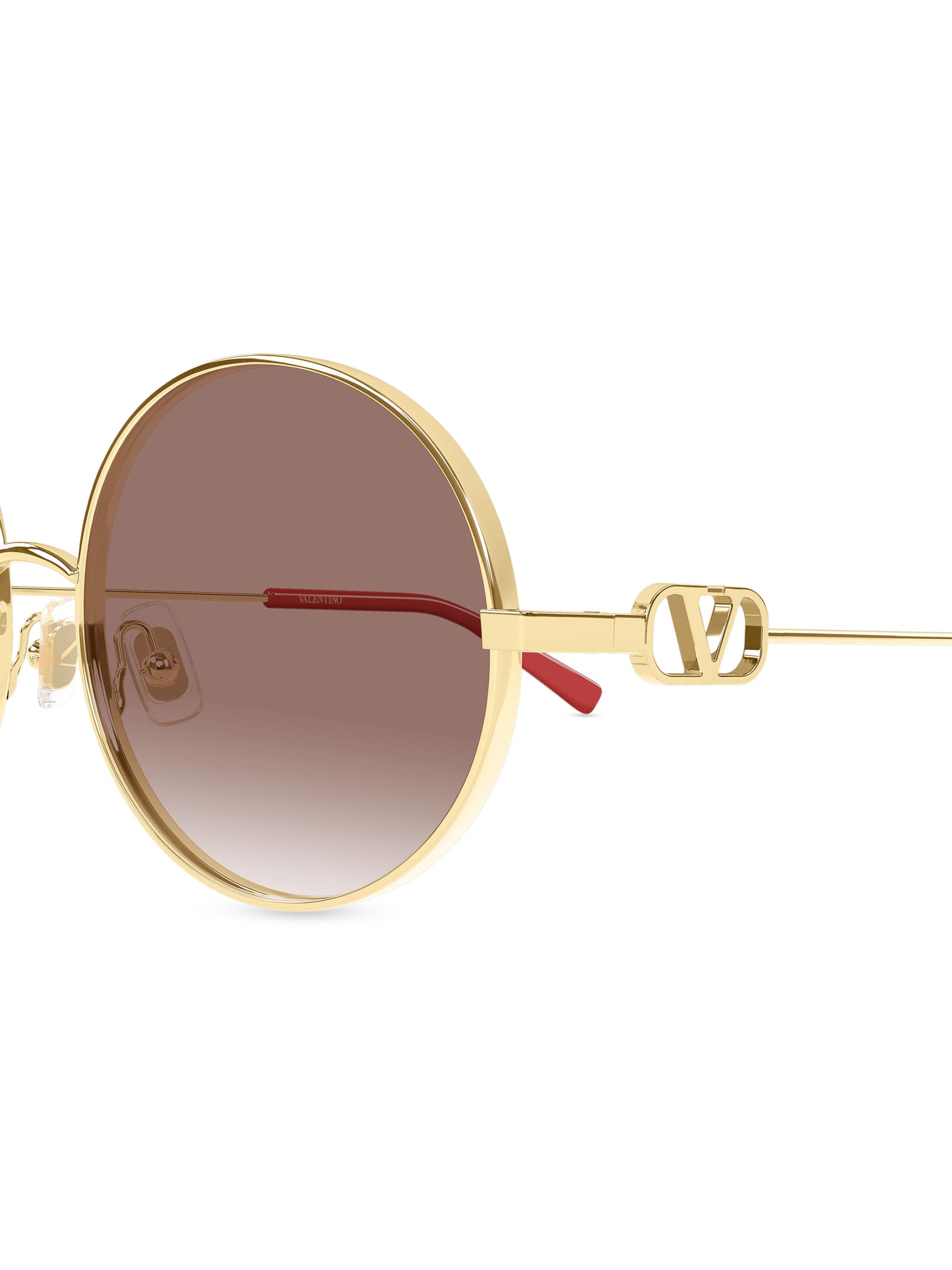 Valentino 20MM VLogo Round Sunglasses | Saks Fifth Avenue