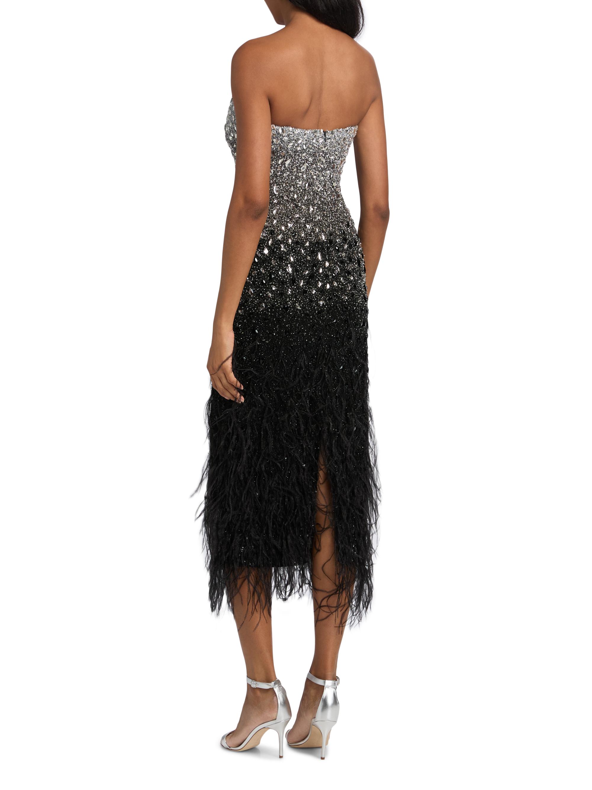 Pamella Roland Ombré Feathered Embellished Cocktail Dress | Saks Fifth ...