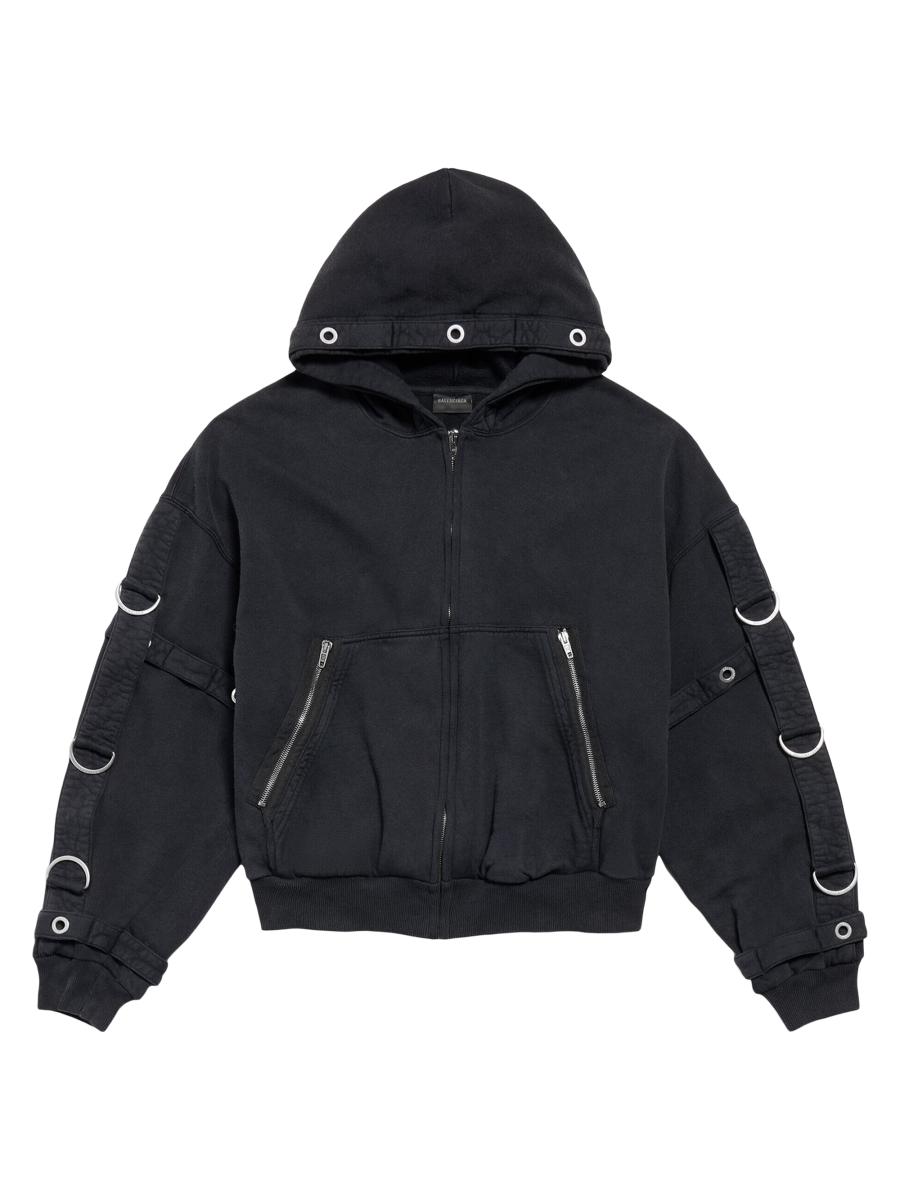 Balenciaga D-Ring Cargo Zip-Up Hoodie | Saks Fifth Avenue