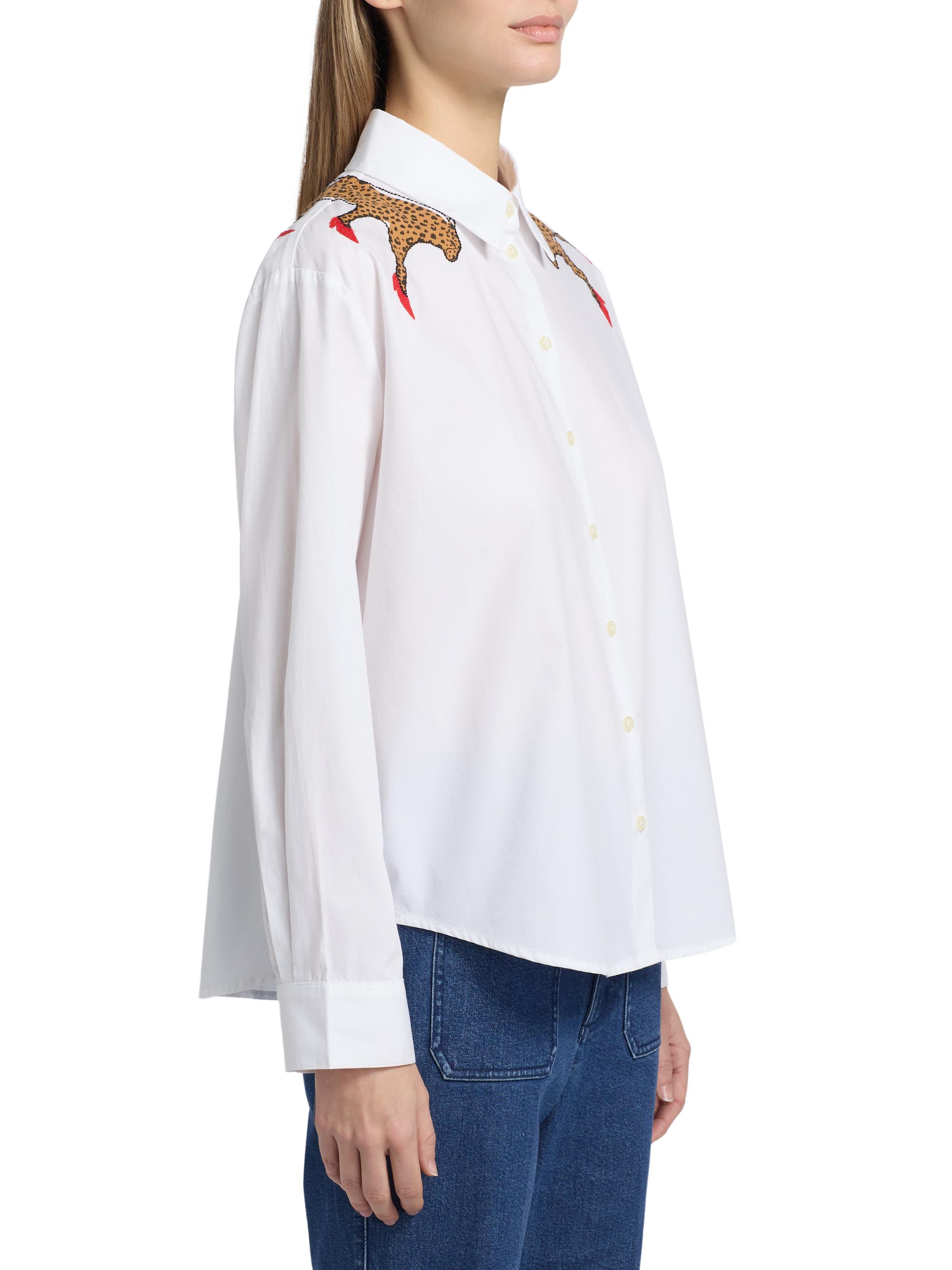 Tanya Taylor Margaux Cheetah Button-Front Cotton Shirt | Saks Fifth Avenue