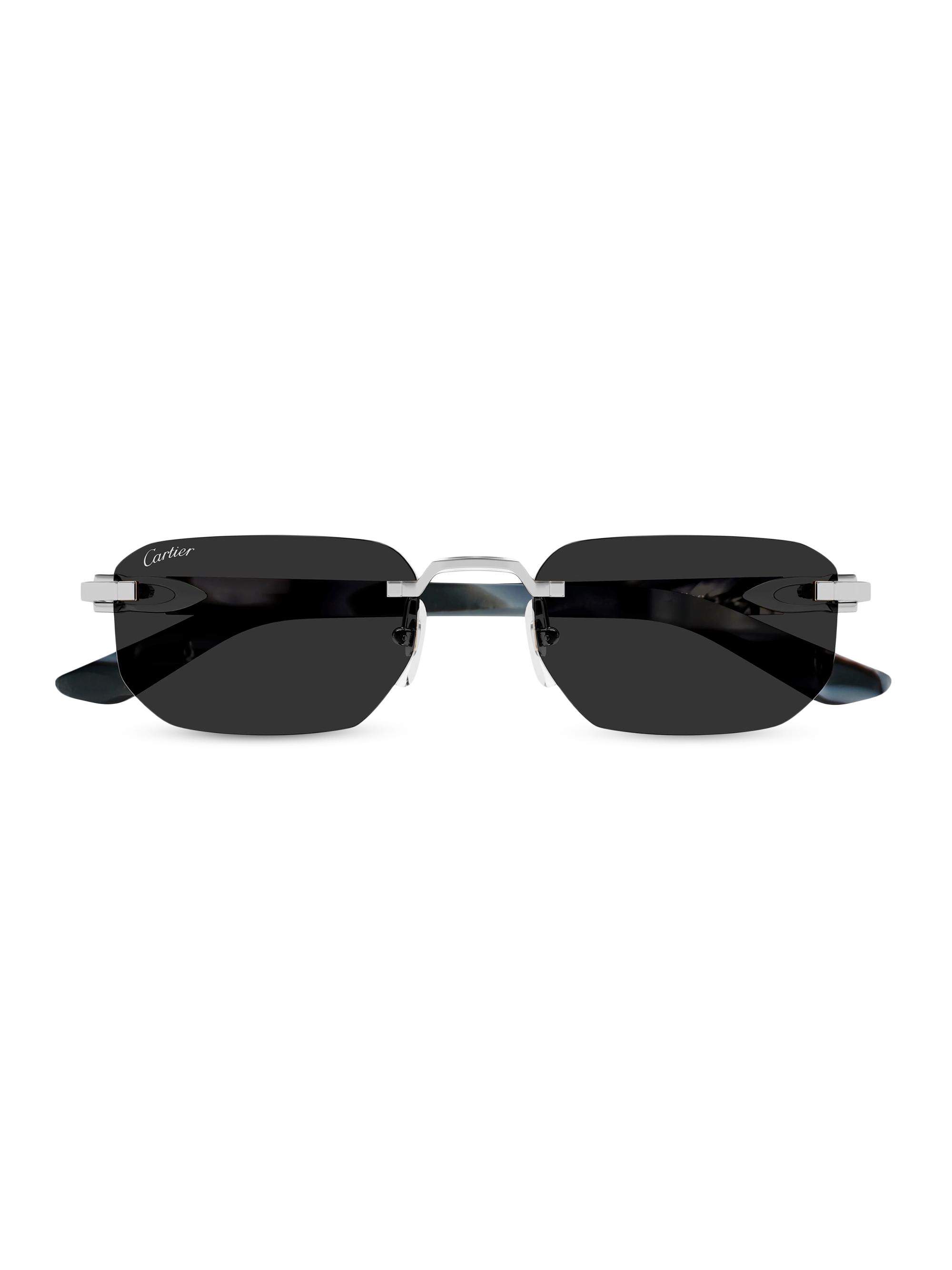 Cartier C Decor 53MM 24K-Gold-Plated Rimless Rectangular Sunglasses ...