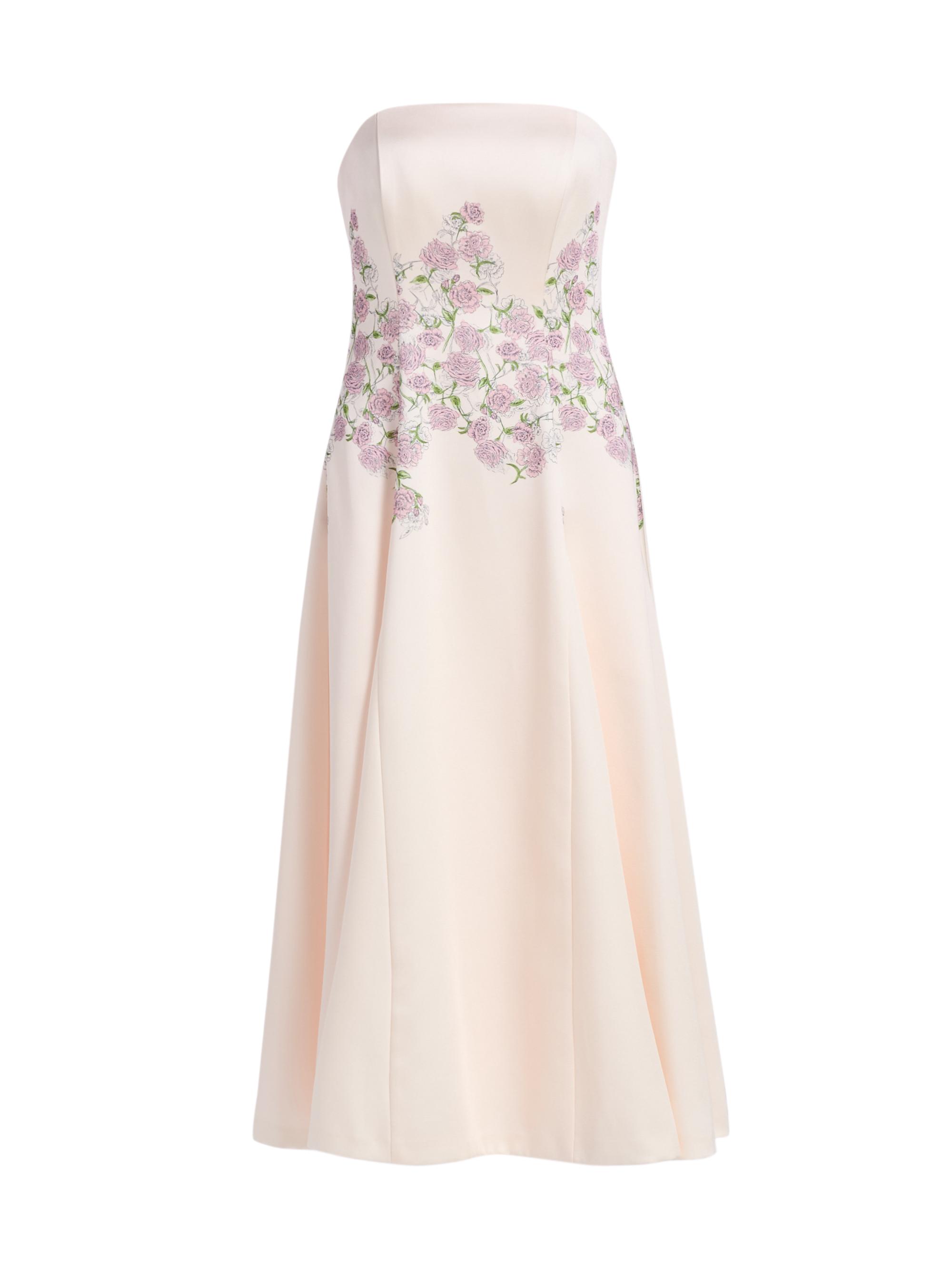 Kay Unger Tabitha Floral Tea-Length Strapless Cocktail Dress | Saks ...