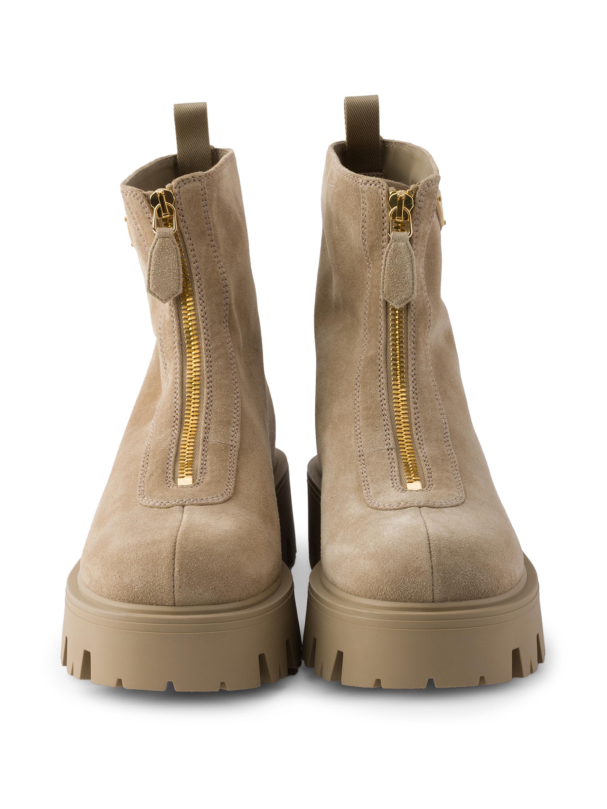 Prada Suede Booties with Zip | Saks Fifth Avenue