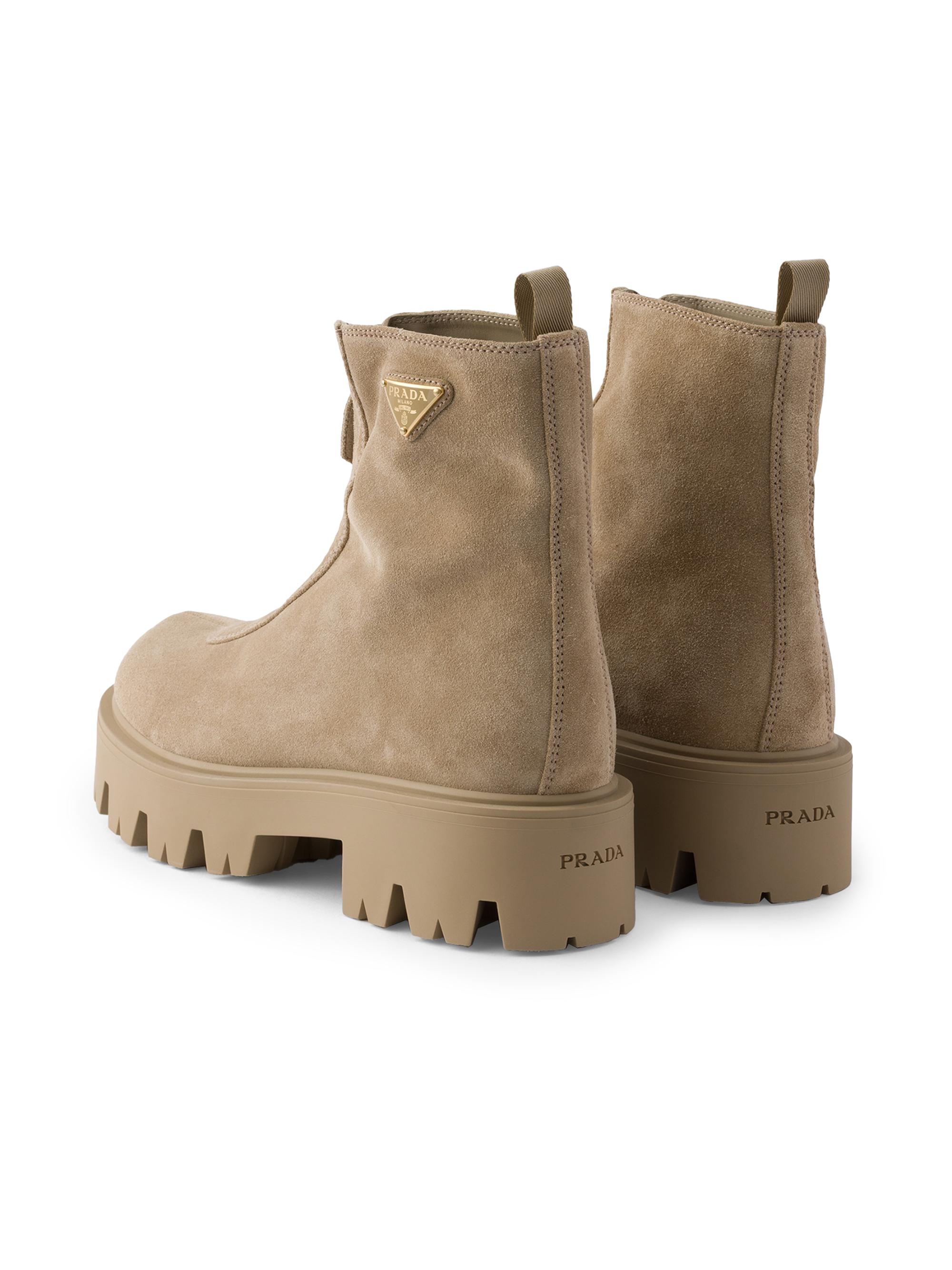 Prada Suede Booties with Zip | Saks Fifth Avenue